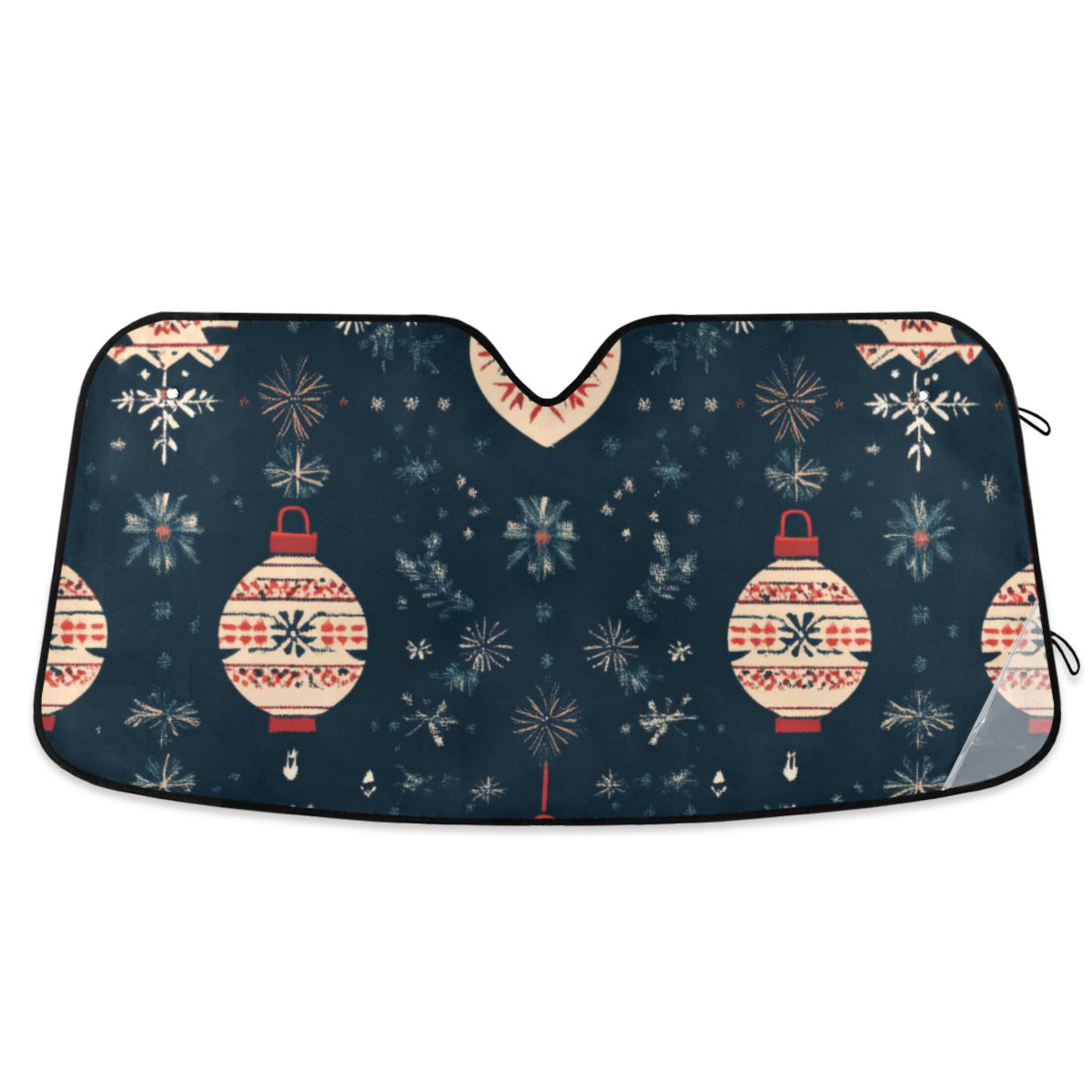 Christmas Balls Car Windshield Sun Shade Reflector Sunshade Foldable ...