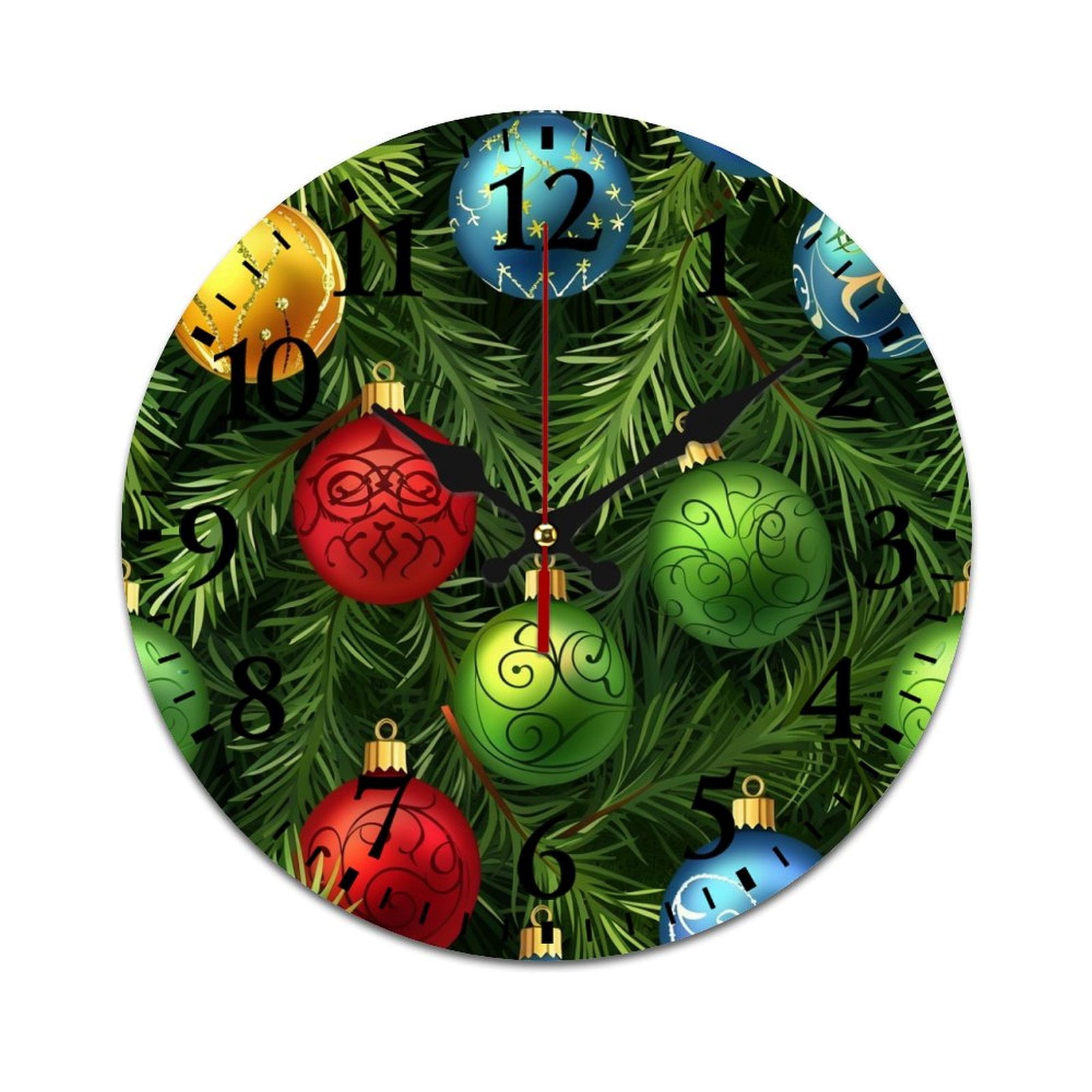 Christmas Balls Colorful Wall Clock Modern Design Clocks Wall Hanging ...