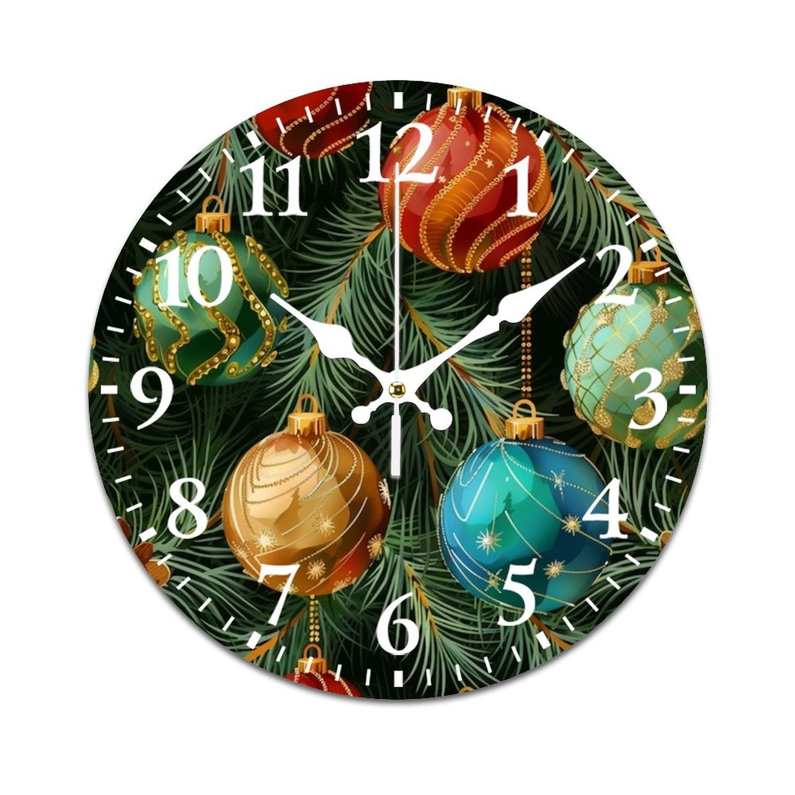 Christmas Balls Colorful Wall Clock Modern Design Clocks Wall Hanging ...
