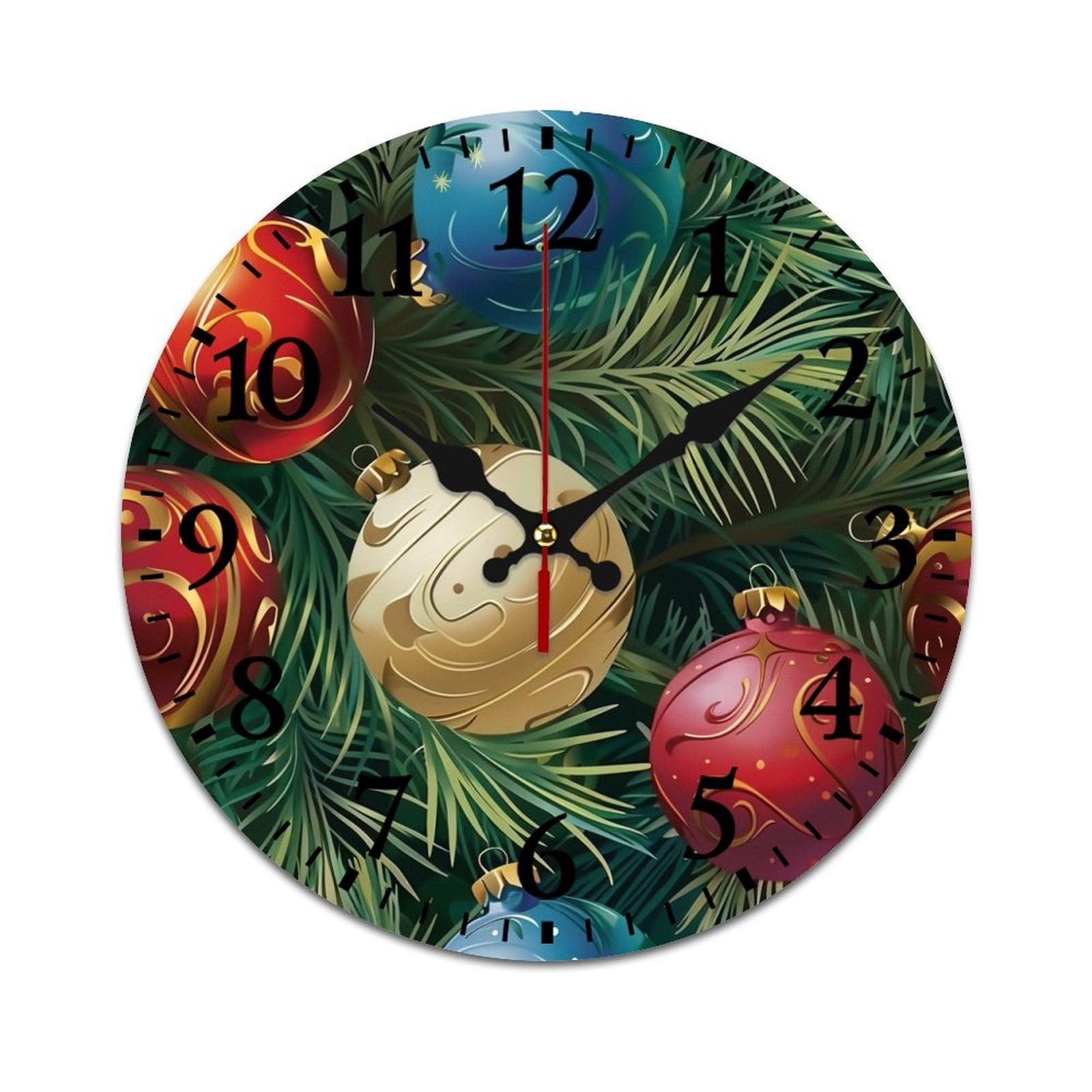 Christmas Balls Colorful Wall Clock Modern Design Clocks Wall Hanging ...