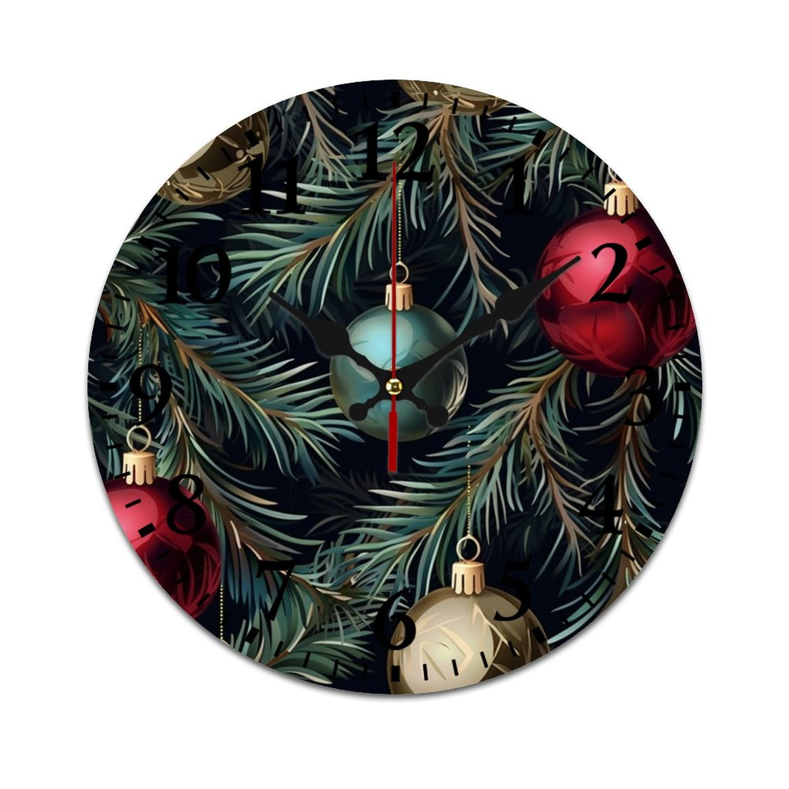 Christmas Balls Colorful Wall Clock Modern Design Clocks Wall Hanging ...