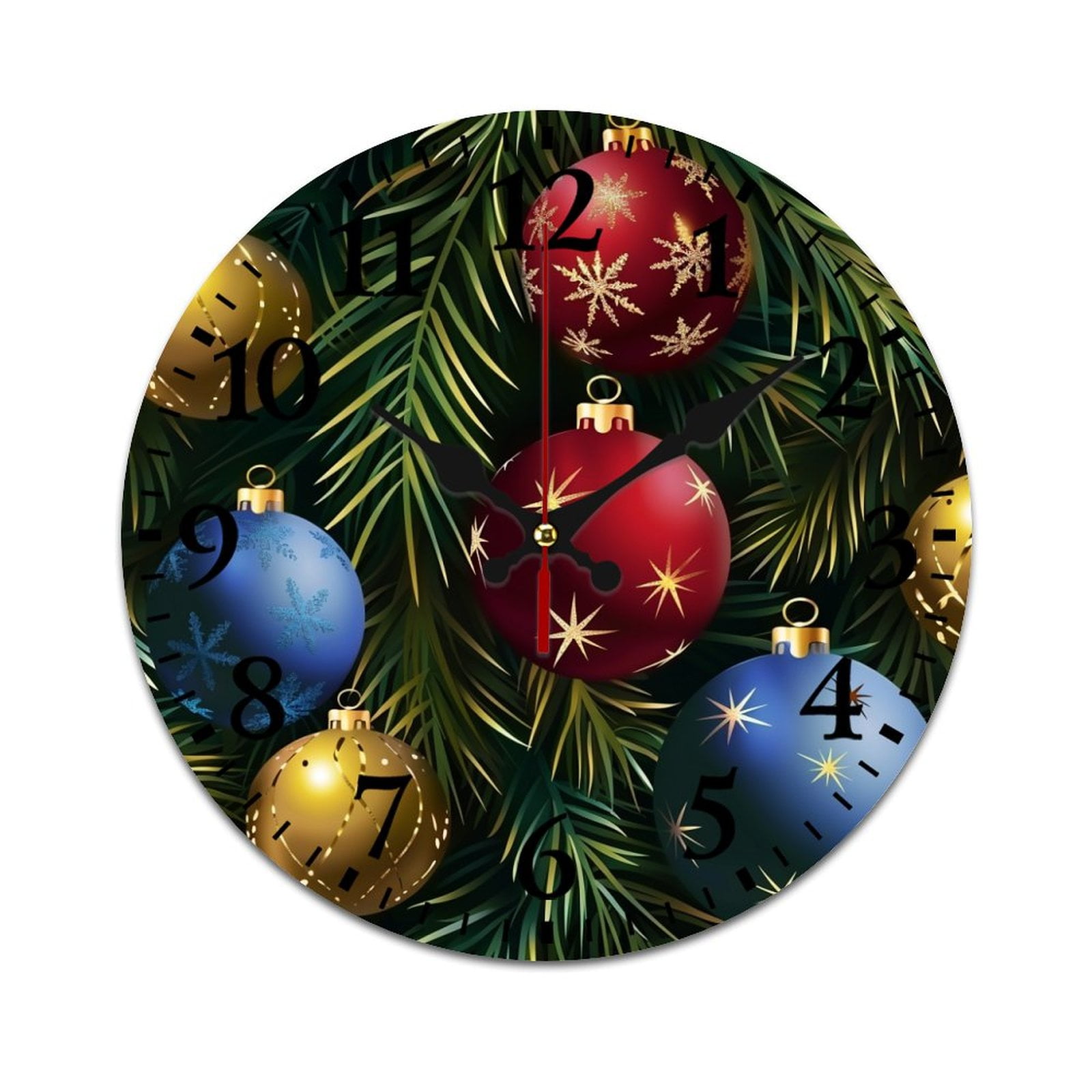 Christmas Balls Colorful Wall Clock Modern Design Clocks Wall Hanging ...