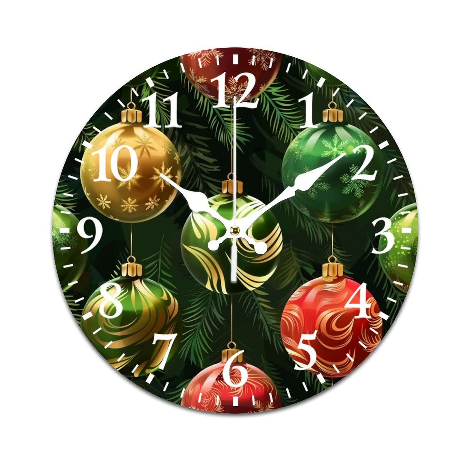 Christmas Balls Colorful Wall Clock Modern Design Clocks Wall Hanging ...