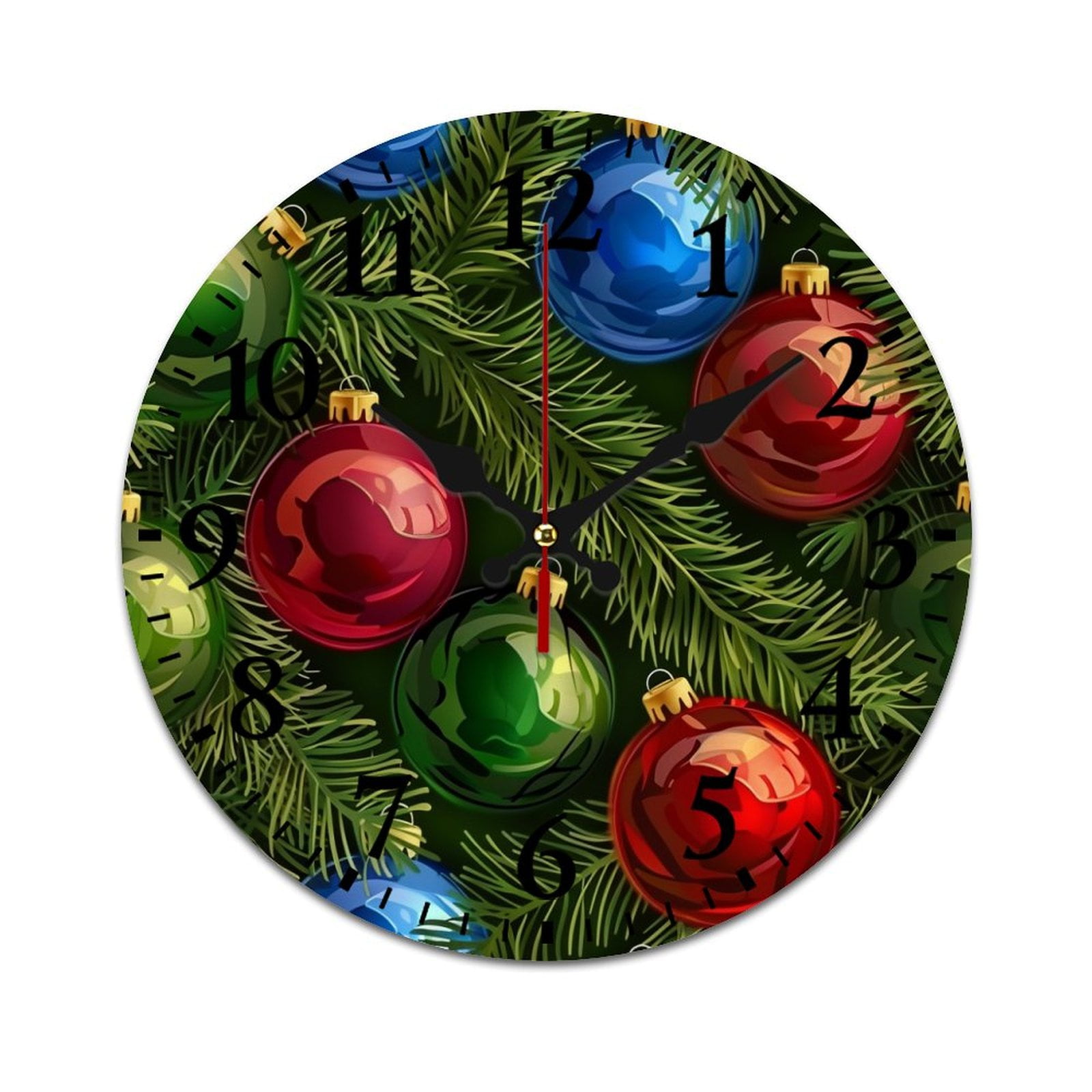 Christmas Balls Colorful Wall Clock Modern Design Clocks Wall Hanging ...