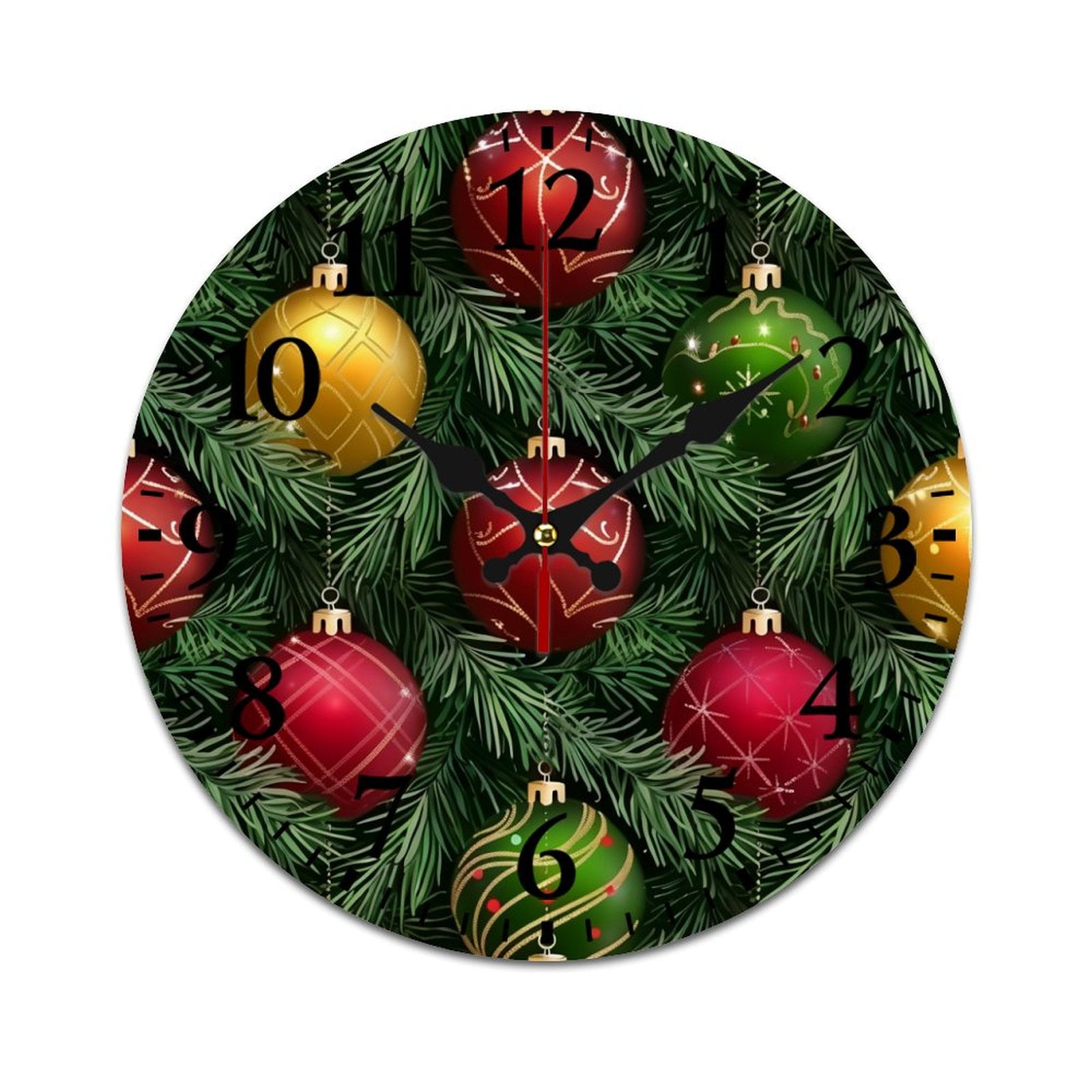 Christmas Balls Colorful Wall Clock Modern Design Clocks Wall Hanging ...