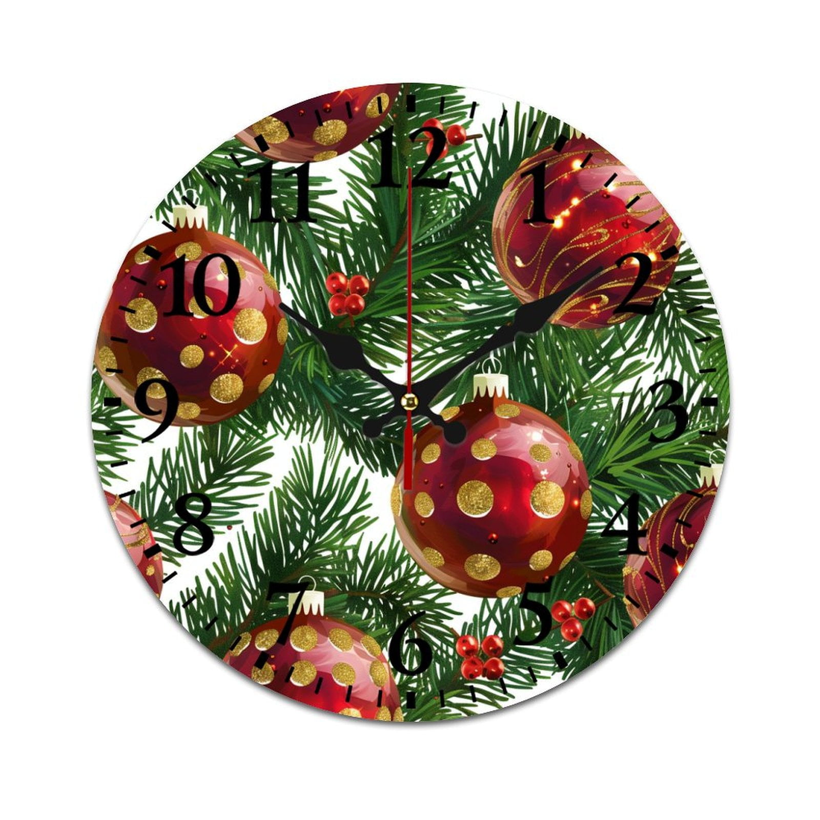 Christmas Balls Colorful Wall Clock Modern Design Clocks Wall Hanging ...