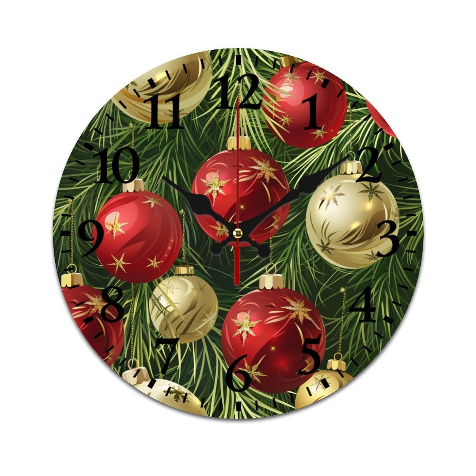 Christmas Balls Colorful Wall Clock Modern Design Clocks Wall Hanging ...