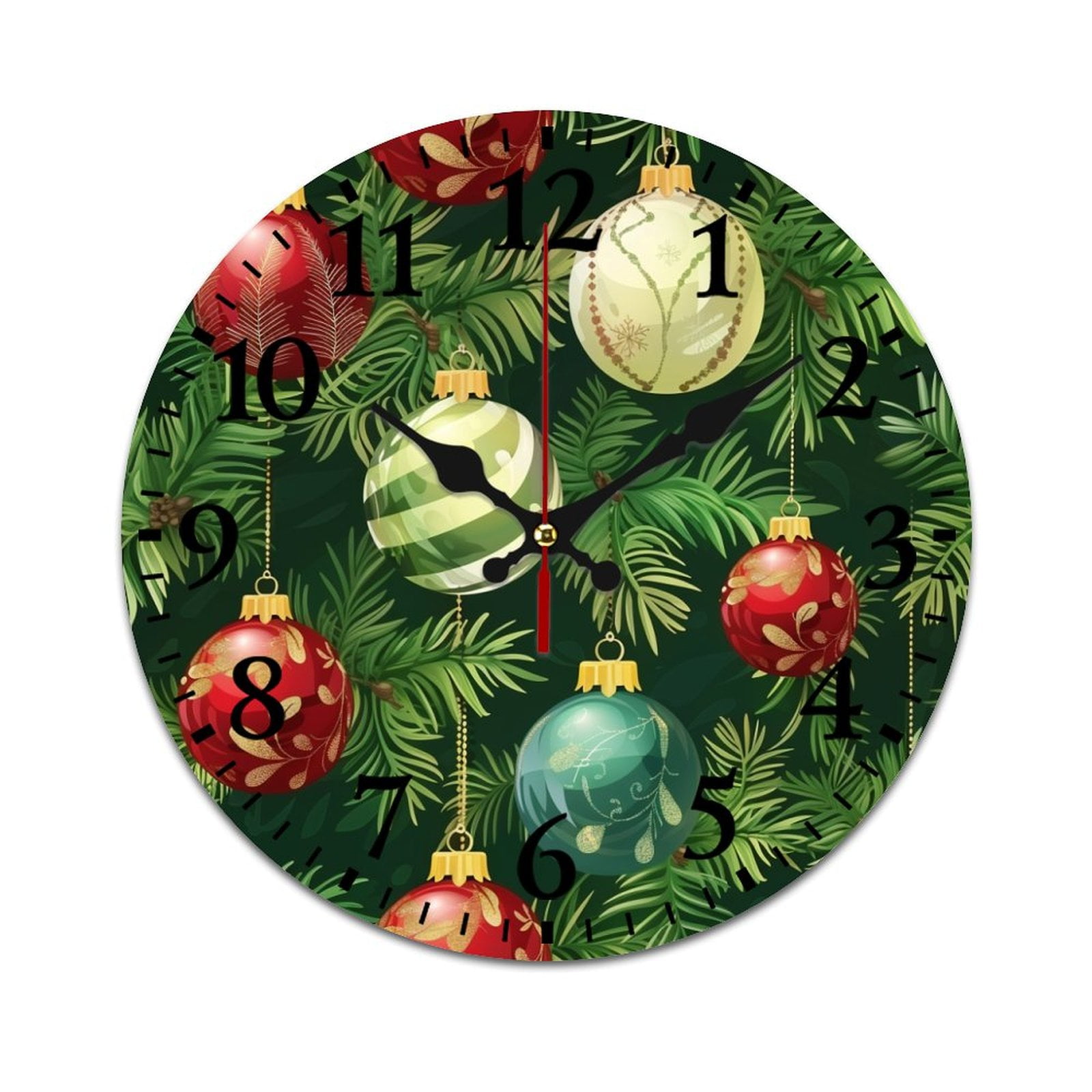 Christmas Balls Colorful Wall Clock Modern Design Clocks Wall Hanging ...