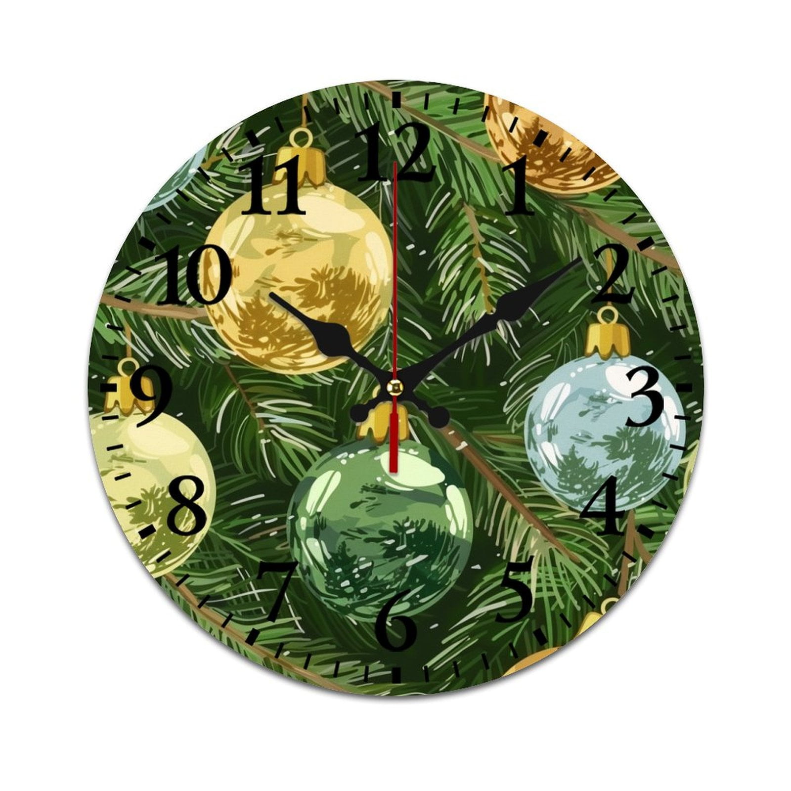 Christmas Balls Colorful Wall Clock Modern Design Clocks Wall Hanging ...