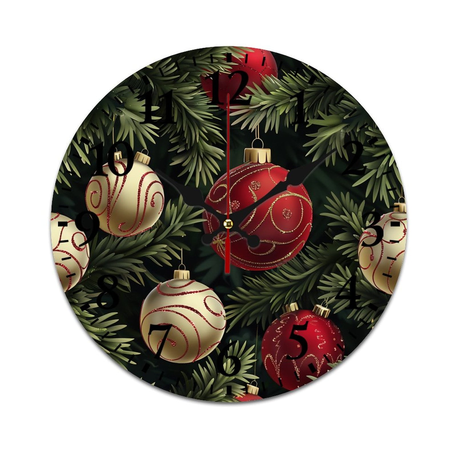 Christmas Balls Colorful Wall Clock Modern Design Clocks Wall Hanging ...