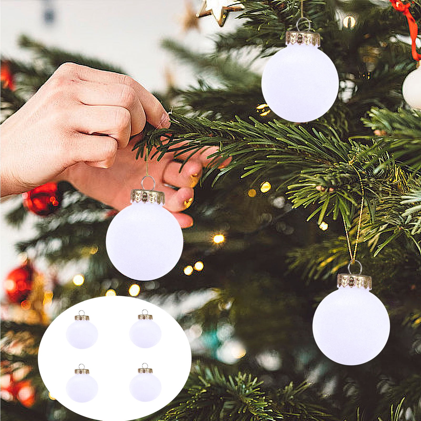 Christmas Balls Flocked Christmas Tree Ball Ornaments Christmas Decor ...