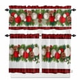 Christmas Balls Kitchen Curtains Valances and Tiers Set of 3 Red ...