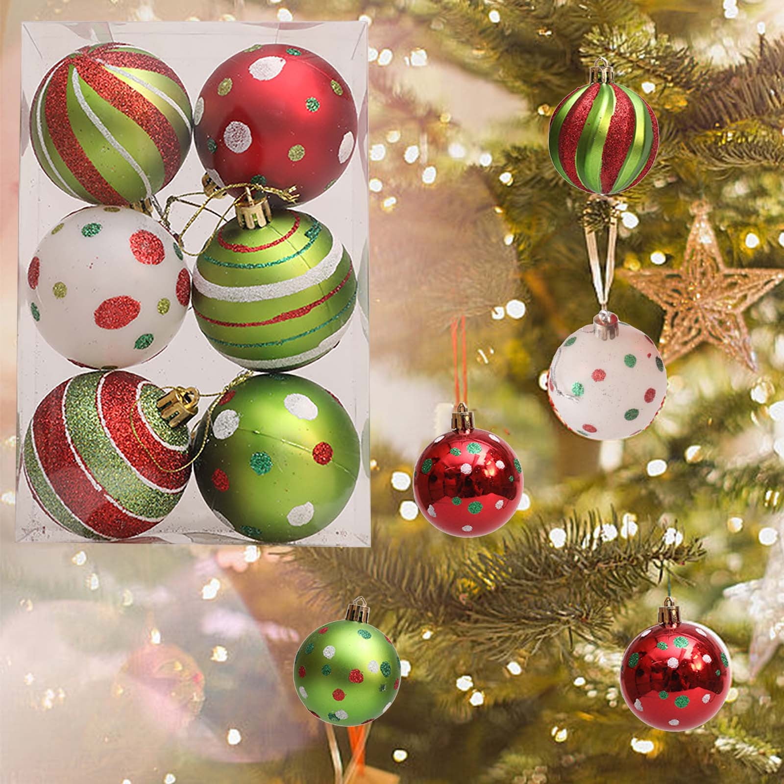 Christmas Balls Ornament,6CM Painted Matte Plastic Ball Christmas Ball ...