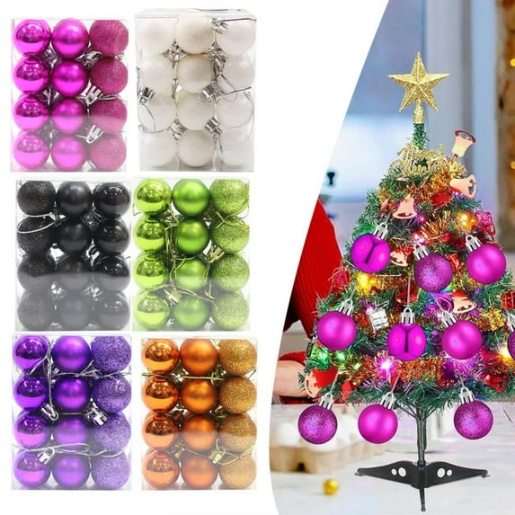 Christmas Balls Ornaments 24 Piece Set, Mini and Small Shatterproof ...