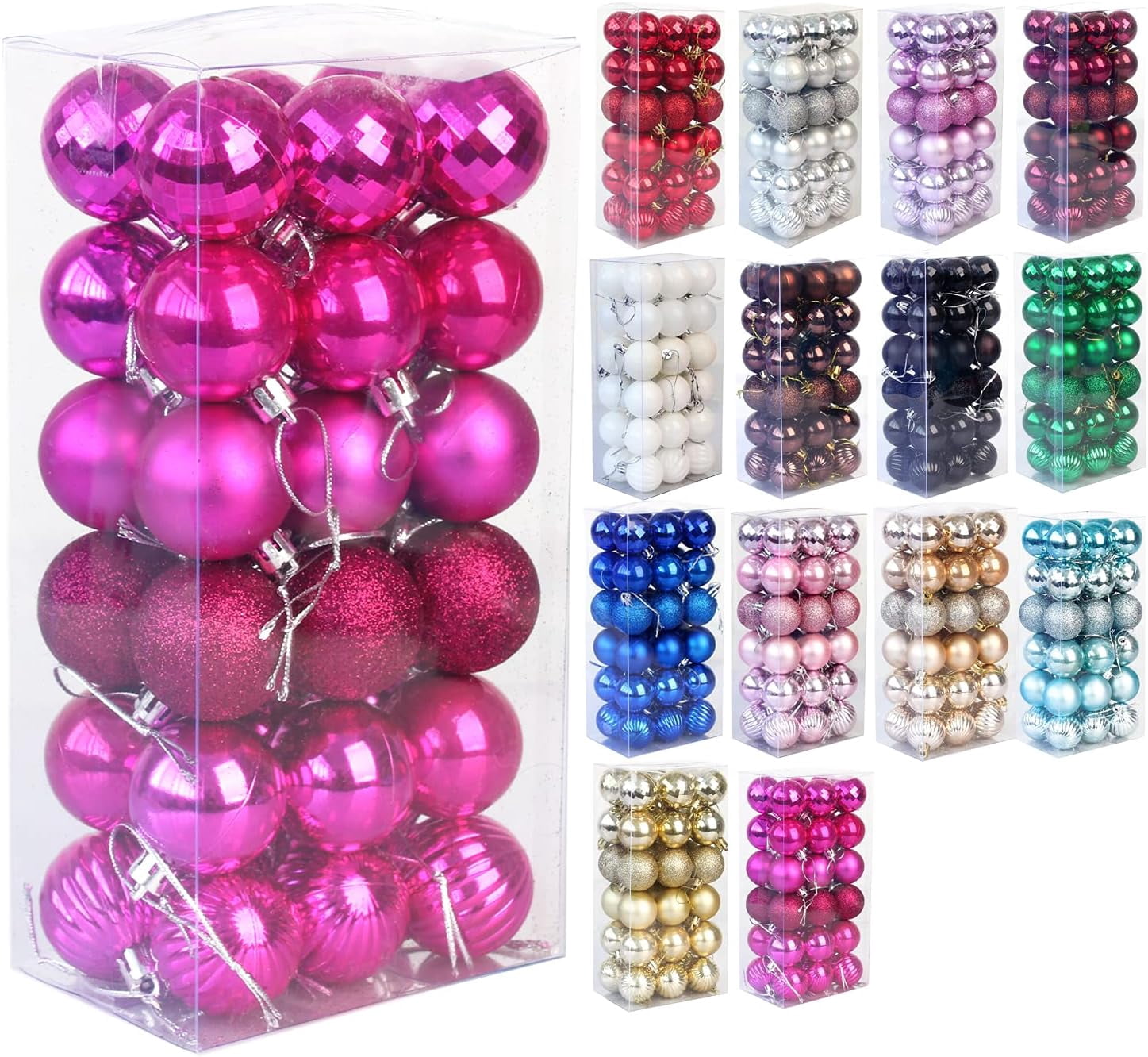 Christmas Balls Ornaments，36 Pcs Shatterproof Christmas Tree ...