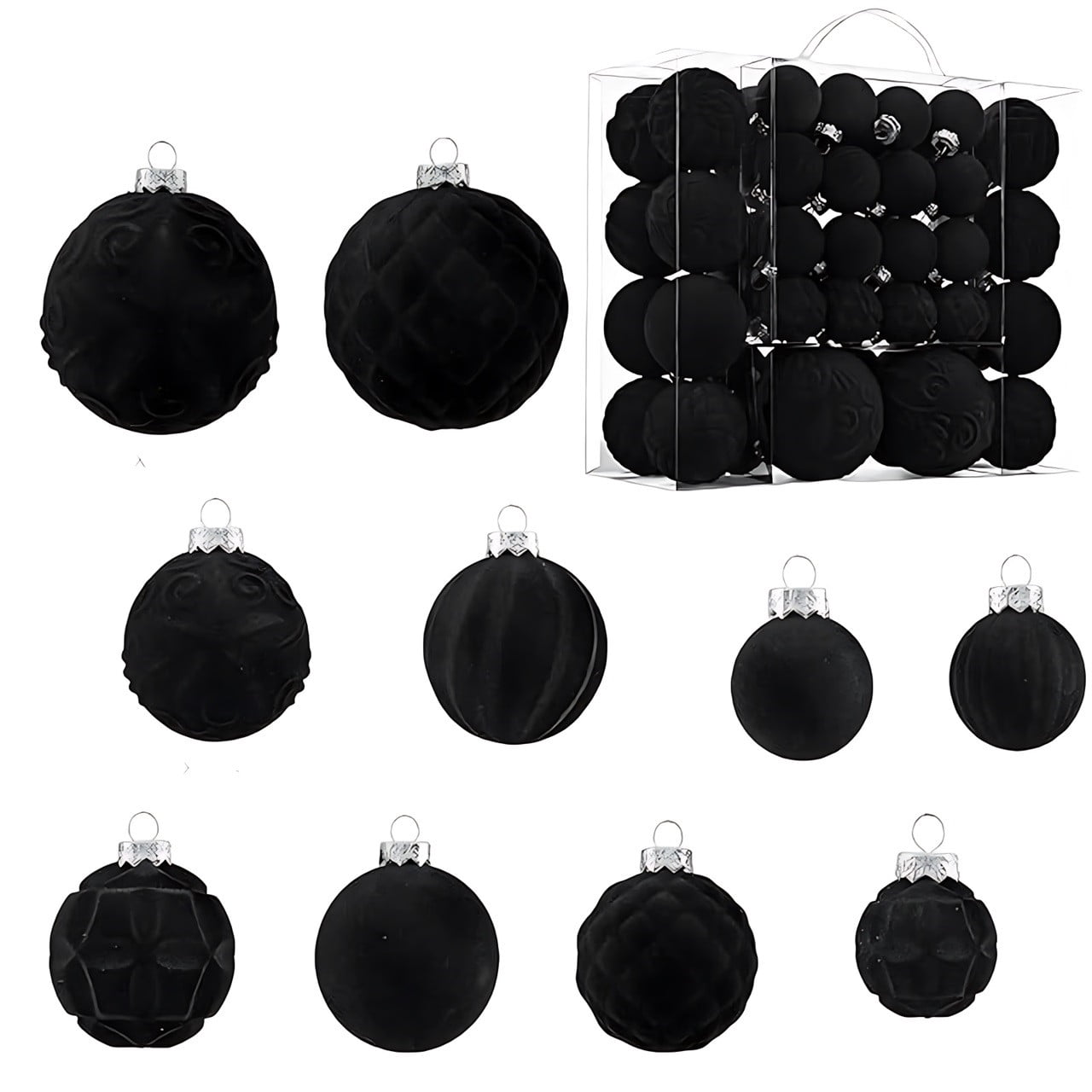 Christmas Balls Ornaments, 46 Pack Velvet Ornaments Balls Sets for ...