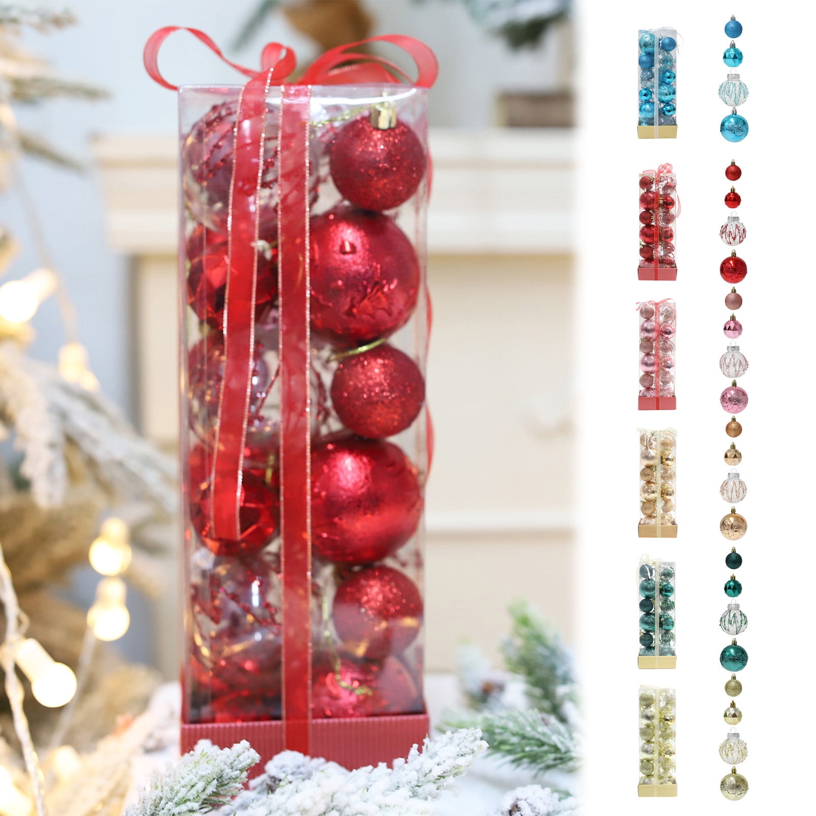 Christmas Balls Ornaments,Set Decorations Balls 24pcs Shatterproof ...