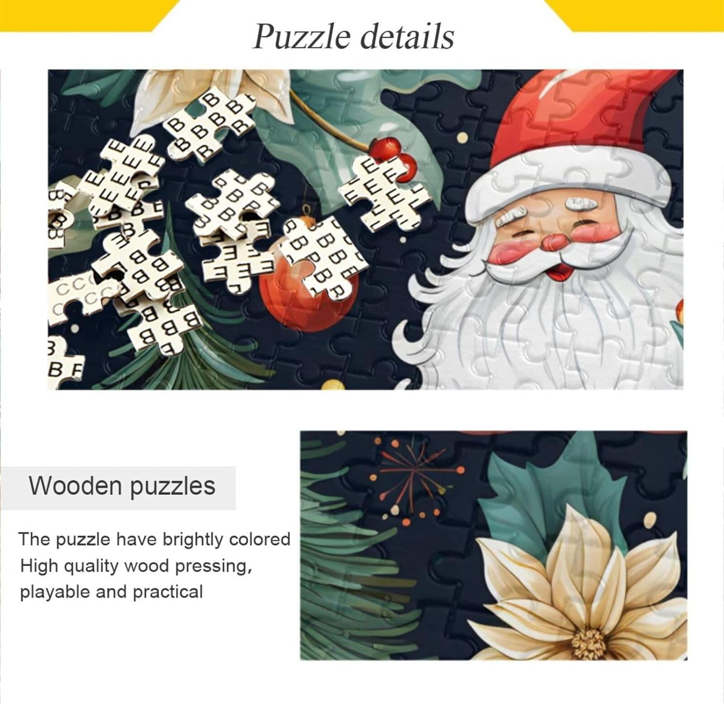 Christmas Balls Santa Jigsaw Puzzle 500 Pieces, Zigsaw with Storage Bag ...