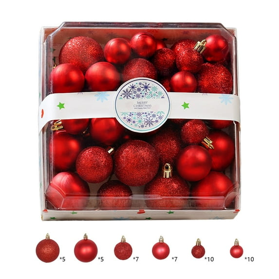Christmas Balls Set 44pcs, Plastic Material Tree Decorations, Festival ...