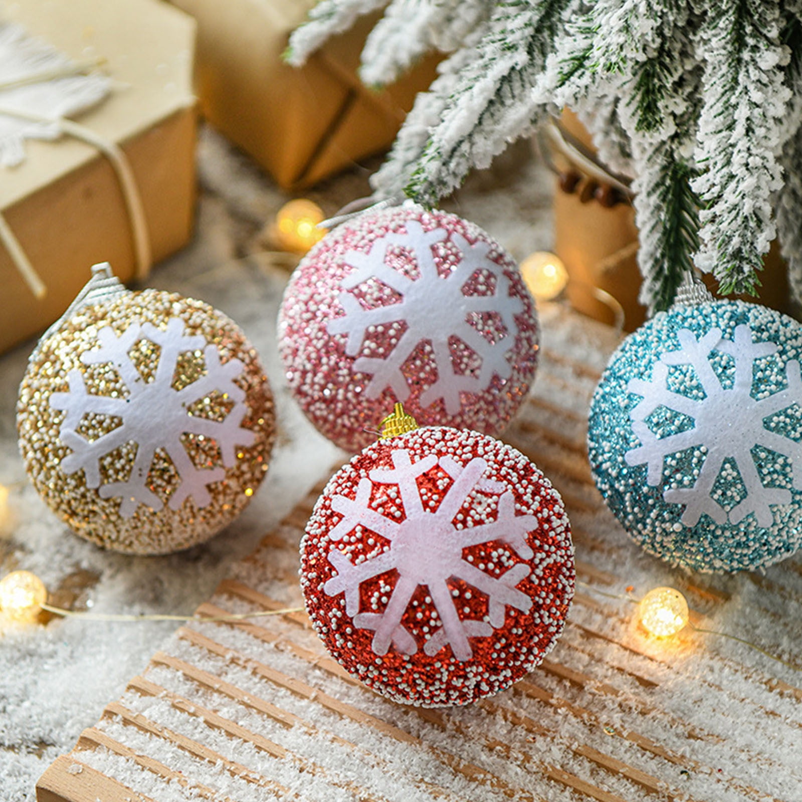 Christmas Balls,Snowflake Colored Christmas Balls Christmas Pendant Set ...
