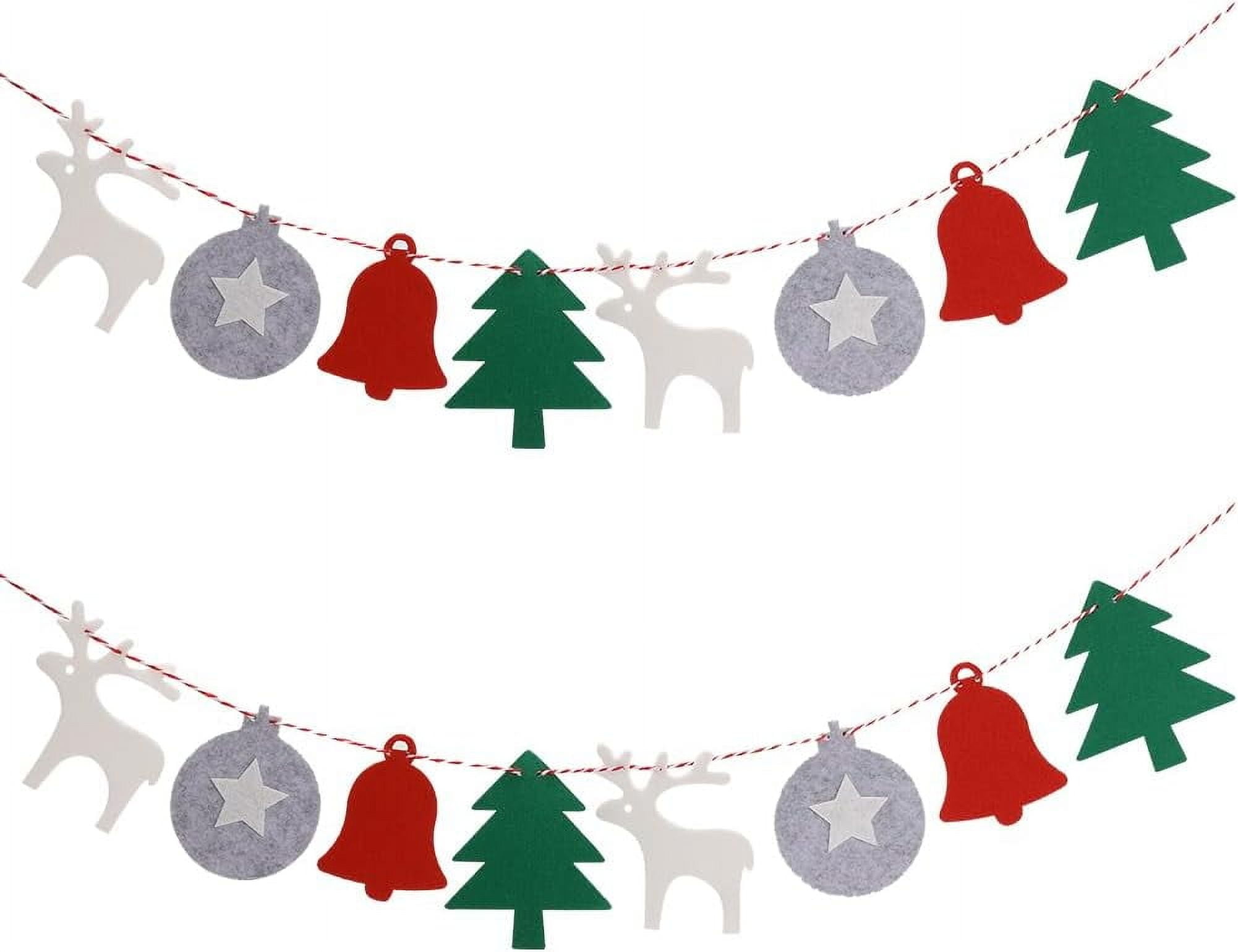 Christmas Banner Flag Xmas Tree Garland 16Pcs Pendants 3M Rope Ball ...