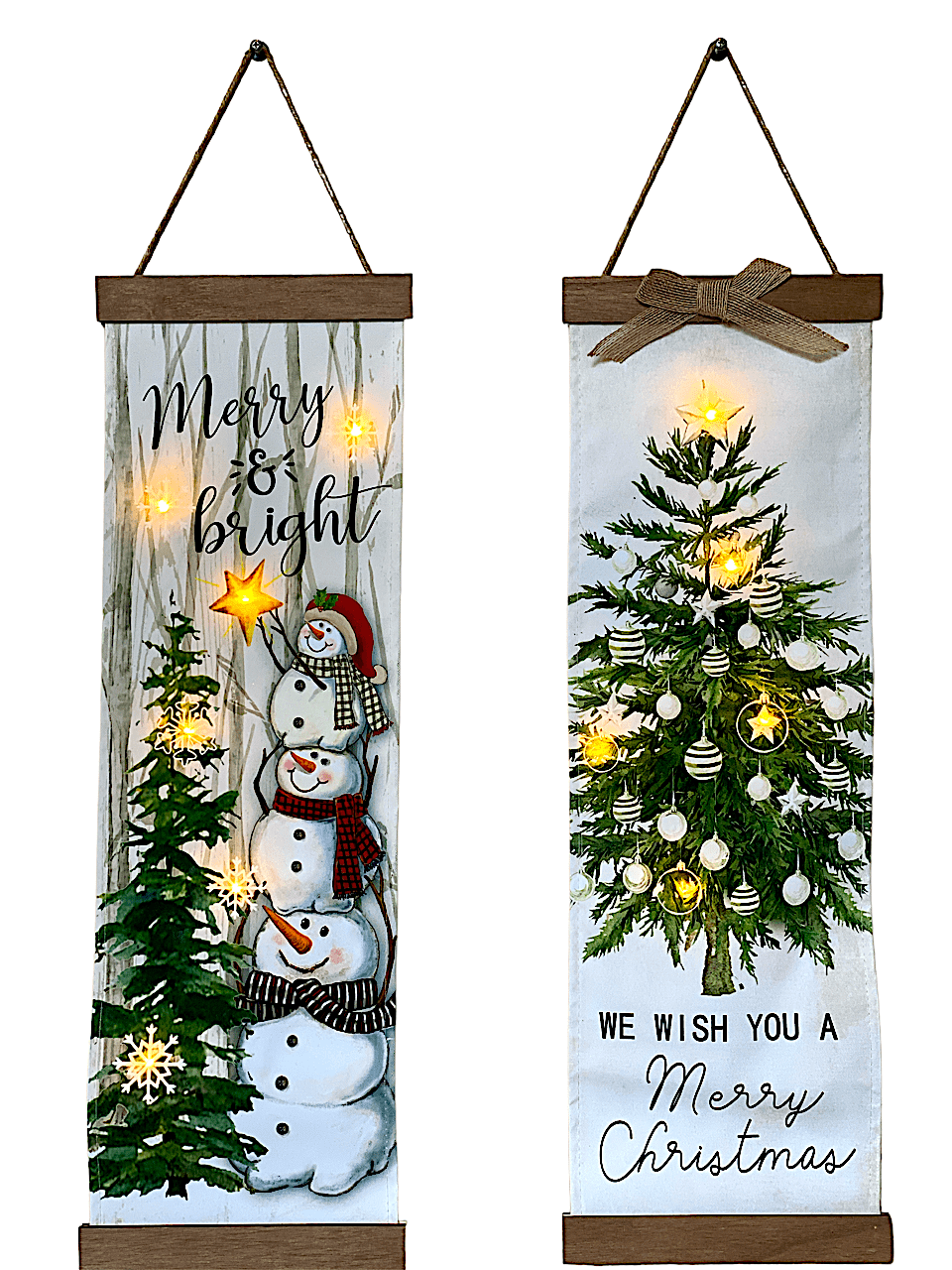 Christmas Banners Set Porch Wall Door Decorations Lighted Indoor ...