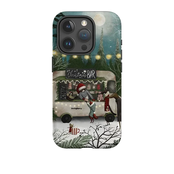 Christmas Bar Festive Party Art iPhone Case 17 11 12 13 14 15 16 Pro ...