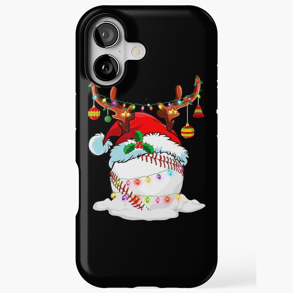 Christmas Baseball Ball Hat Reindeer Lights Holiday Gift Phone Case for ...