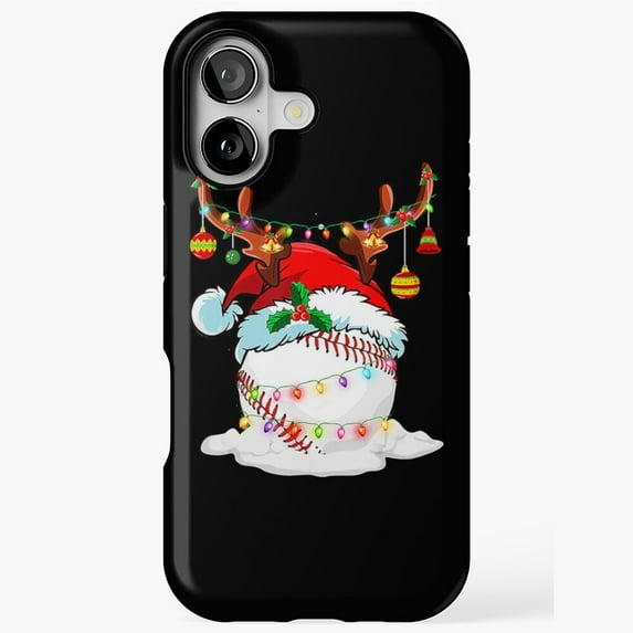 Christmas Baseball Ball Hat Reindeer Lights Holiday Gift Phone Case for ...