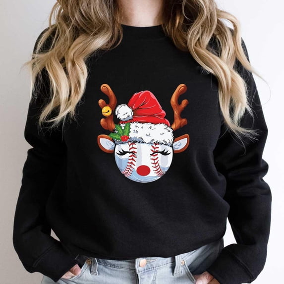 Christmas Baseball Reindeer Funny St. Nick Hat Sport Xmas Holiday ...