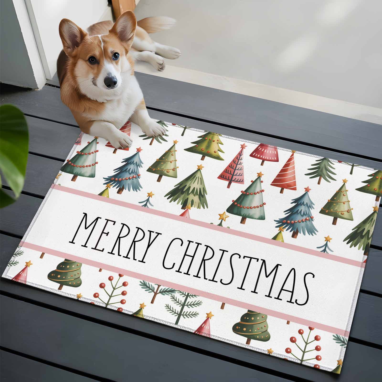 Christmas Bathroom Mat 2x3 FT, Non Slip Small Kitchen Mat, Winter ...