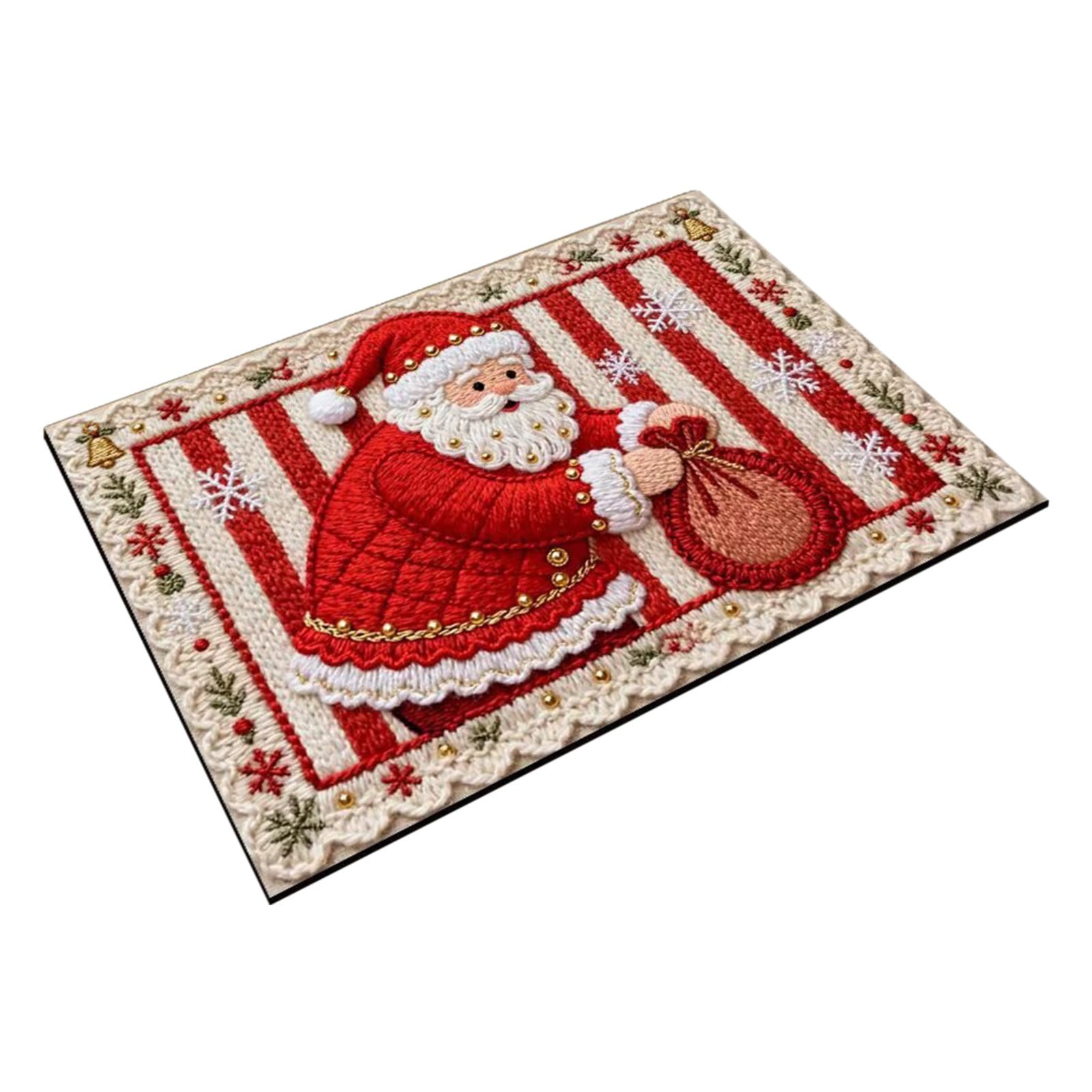Christmas Bathroom Rugs, Cute Santa Claus Soft Absorbent Bath Mat, Non ...