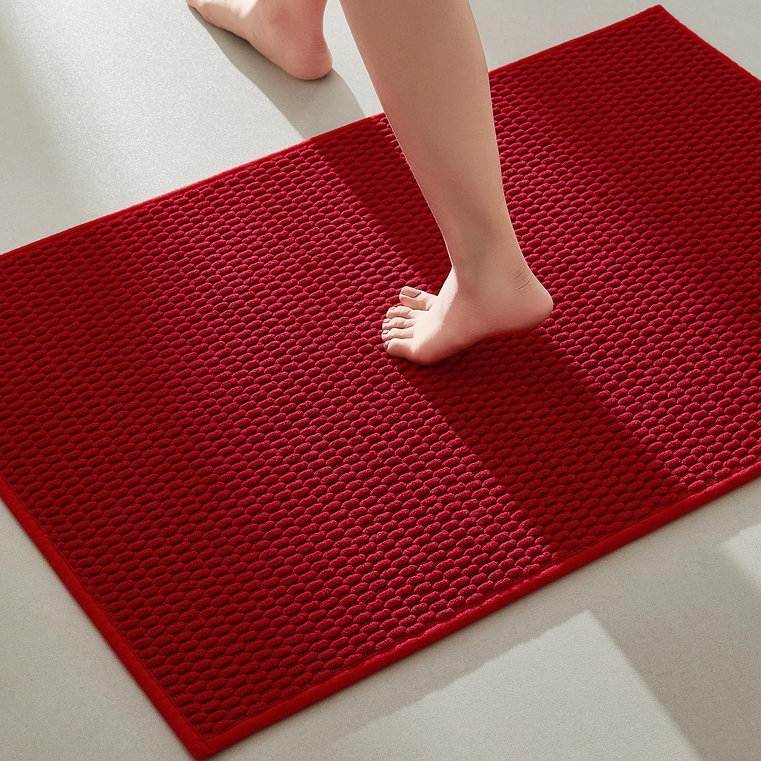 Christmas Bathroom Rugs Non Slip Washable, Super Absorbent Thin Bath ...