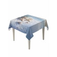 Christmas Beach Table Cloth, Blue Shell Starfish Conch Pine Cone Snow ...