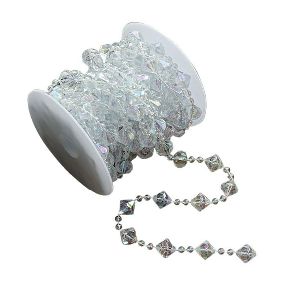 Christmas Bead Chain, Plastic Beaded Garland, Clear String Beads for ...