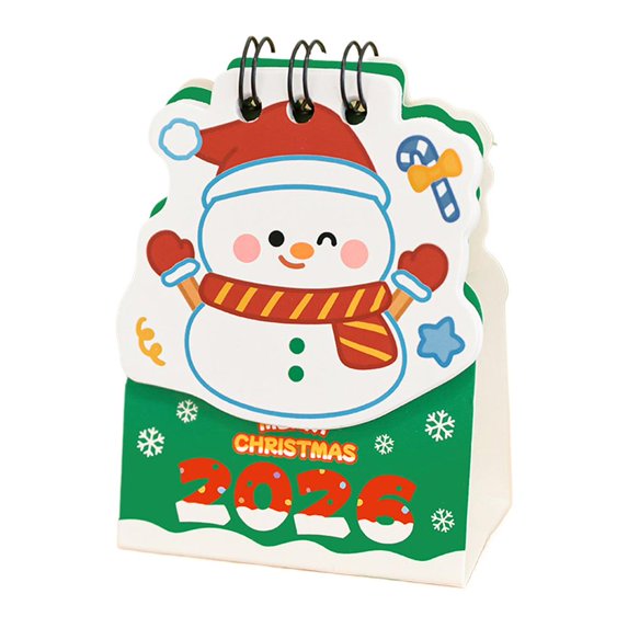 Christmas Bean Mini Desk Calendar for Daily Planning, Cute Cartoon ...