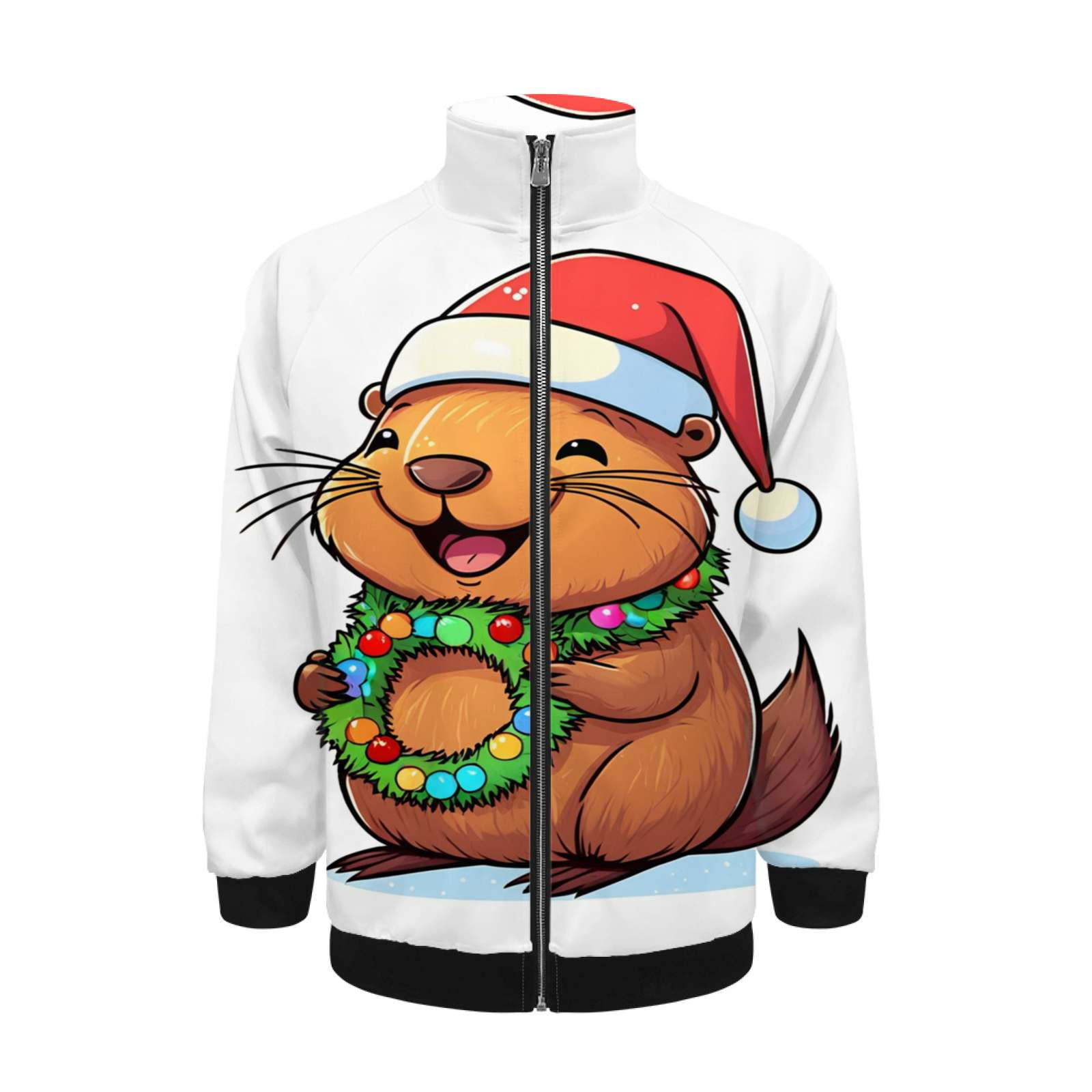 Christmas Beaver Garland Jacket Men's Street Cool Long Sleeves Coat ...