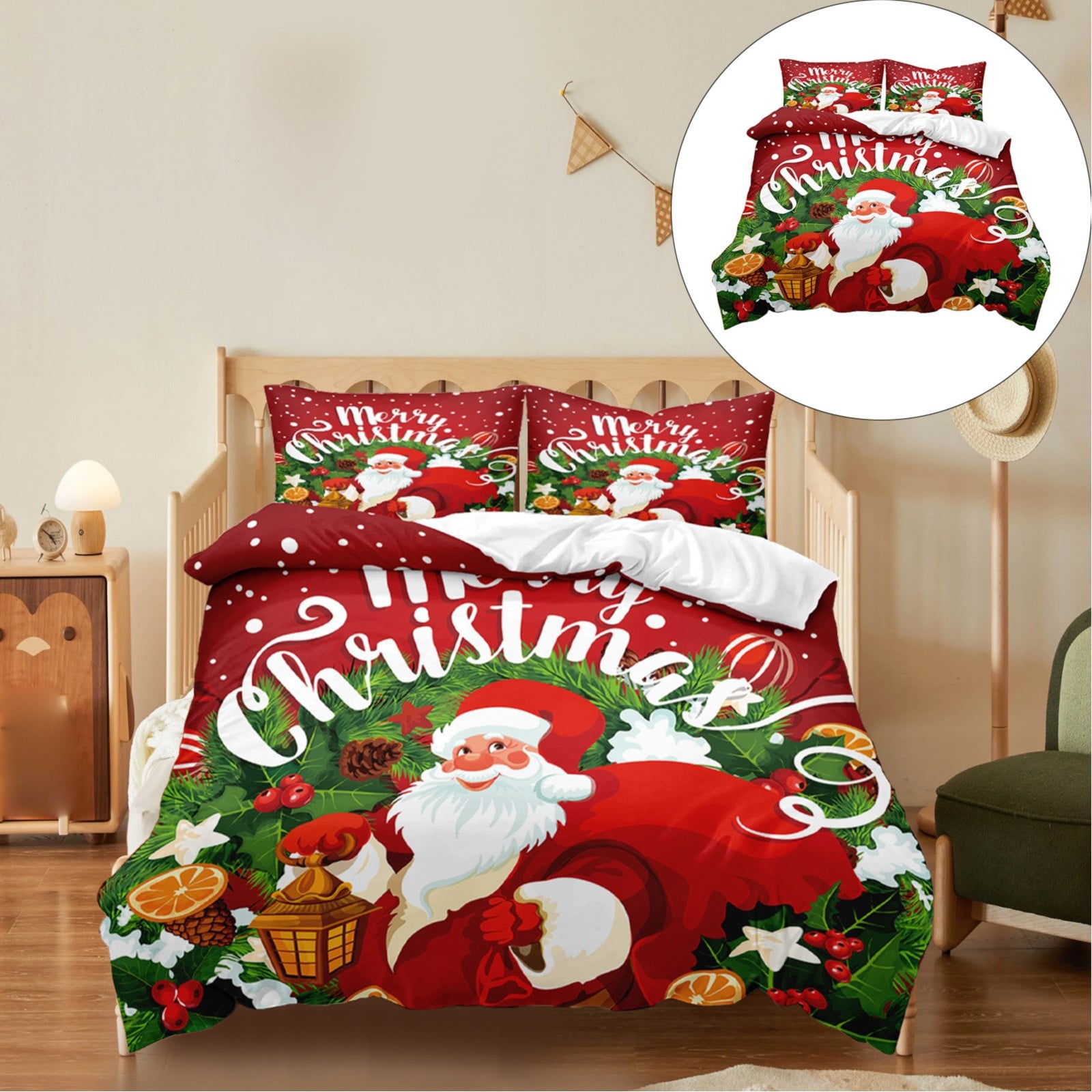 Christmas Bed Three Piece Set Ct9 Four Pieces Beddings Color:I Material ...