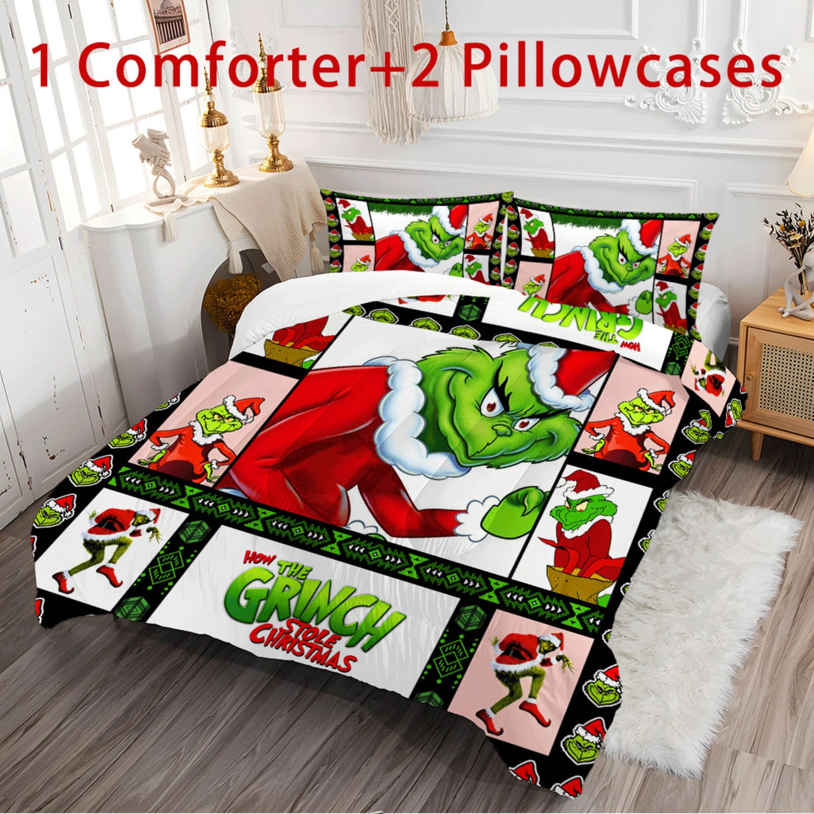 Christmas Bedding Grinch Christmas Duvet Cover Set Christmas Grinch ...