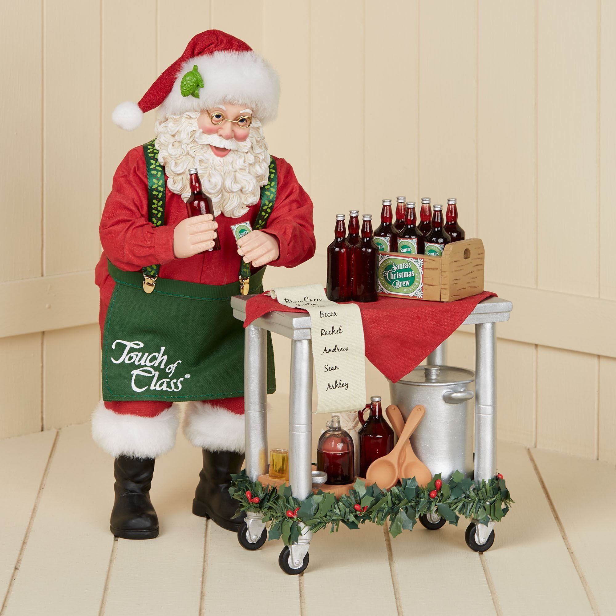 Christmas Beer Brew Clothtique Santa Figurine Red and Green 2 Piece Set ...