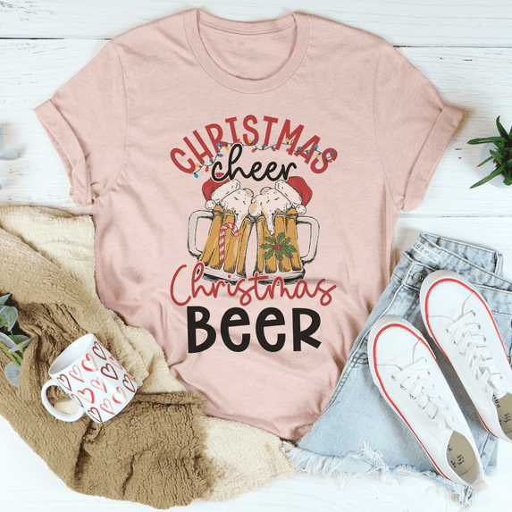 Christmas Beer Tee Athletic Heather S Peachy Sunday T-Shirt - Walmart.com
