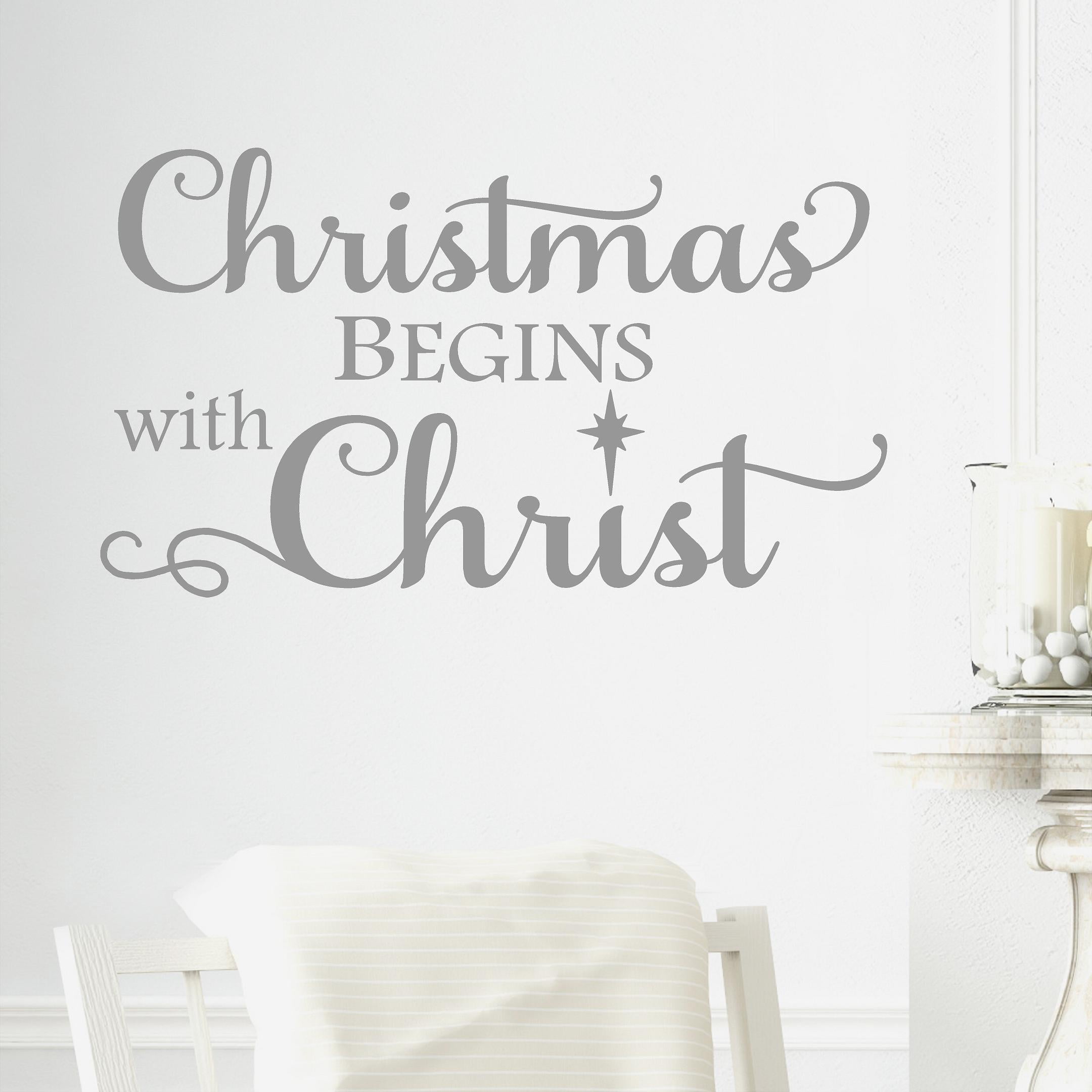 Christmas Begins with Christ North Star Vinyl Lettering Wall Decal ...