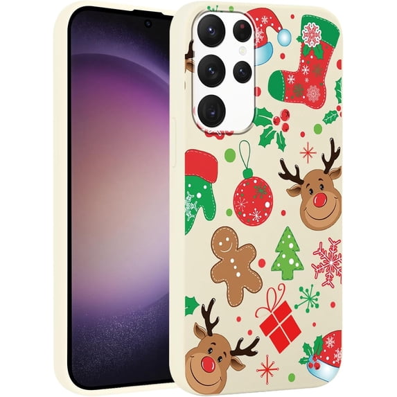 Christmas Beige Print Phone Case for Samsung Galaxy A55 5G 6.5 ...