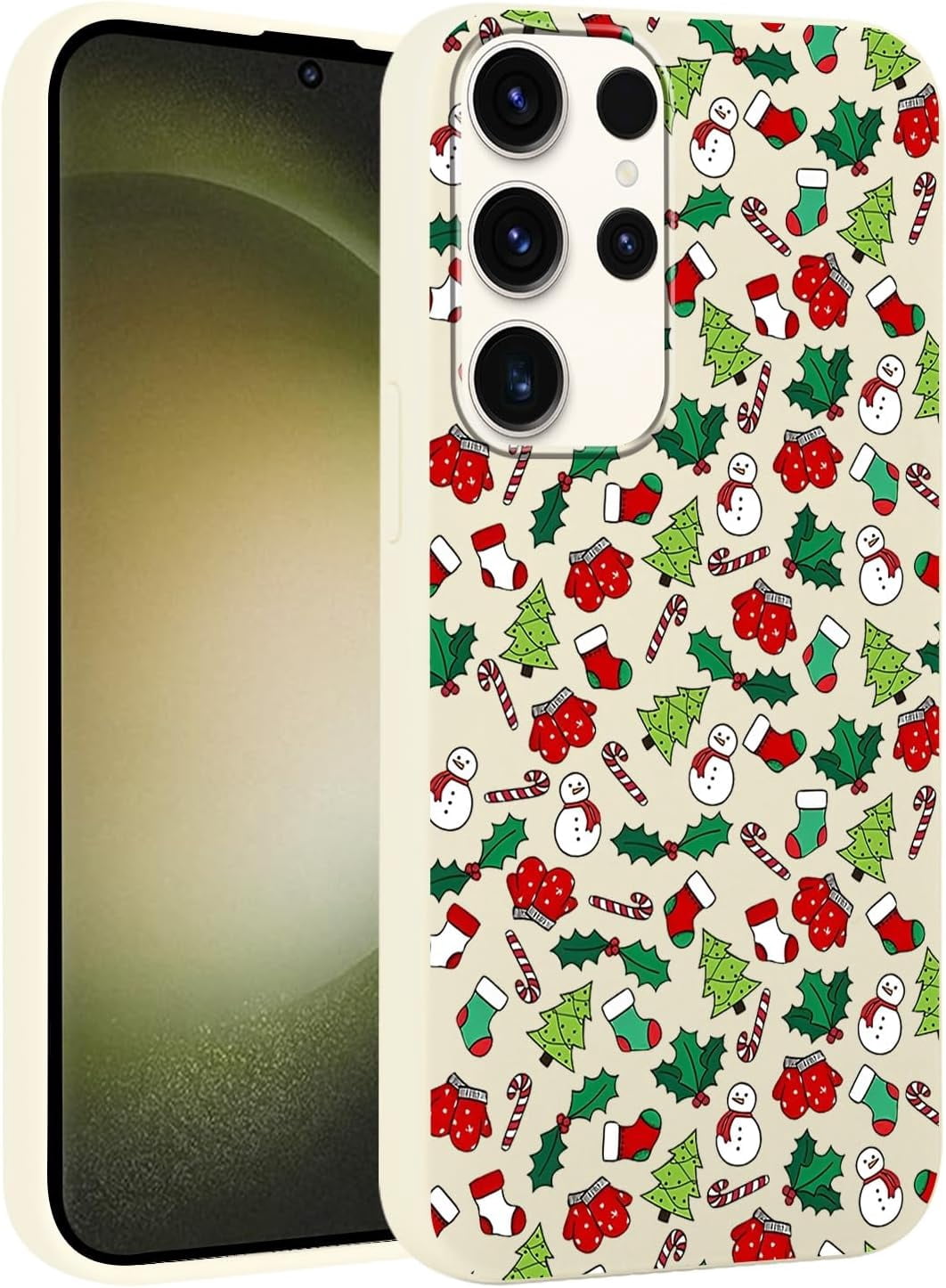 Christmas Beige Print Phone Case for Samsung Galaxy S25 Ultra 5G 6.9 ...
