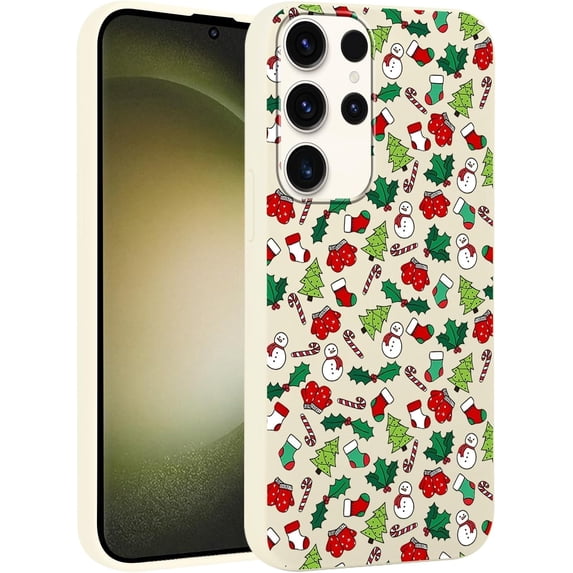 Christmas Beige Print Phone Case for Samsung Galaxy S25 Ultra 5G 6.9 ...