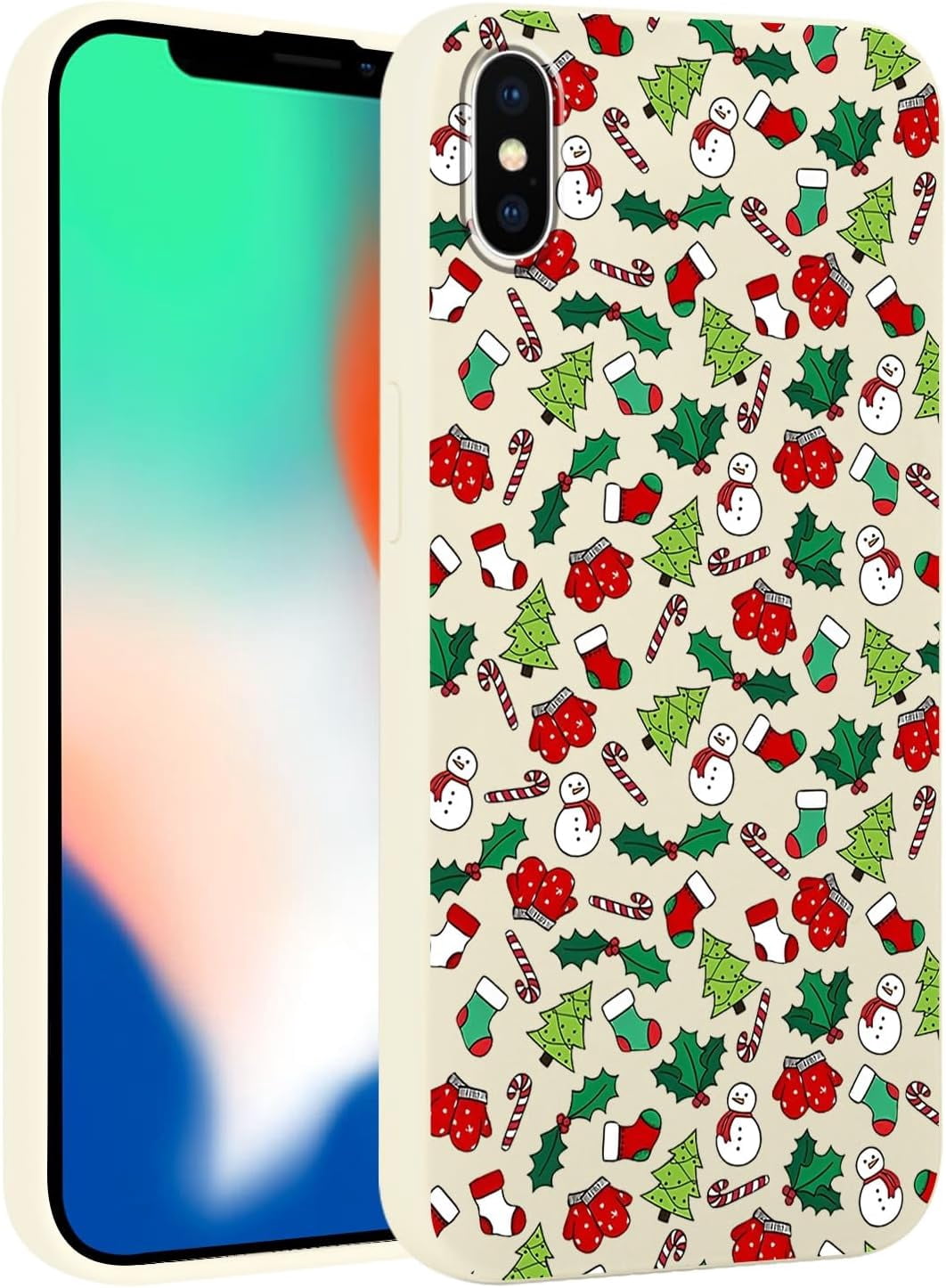 Christmas Beige Print Phone Case for iPhone XR 6.1", with Aesthetics ...