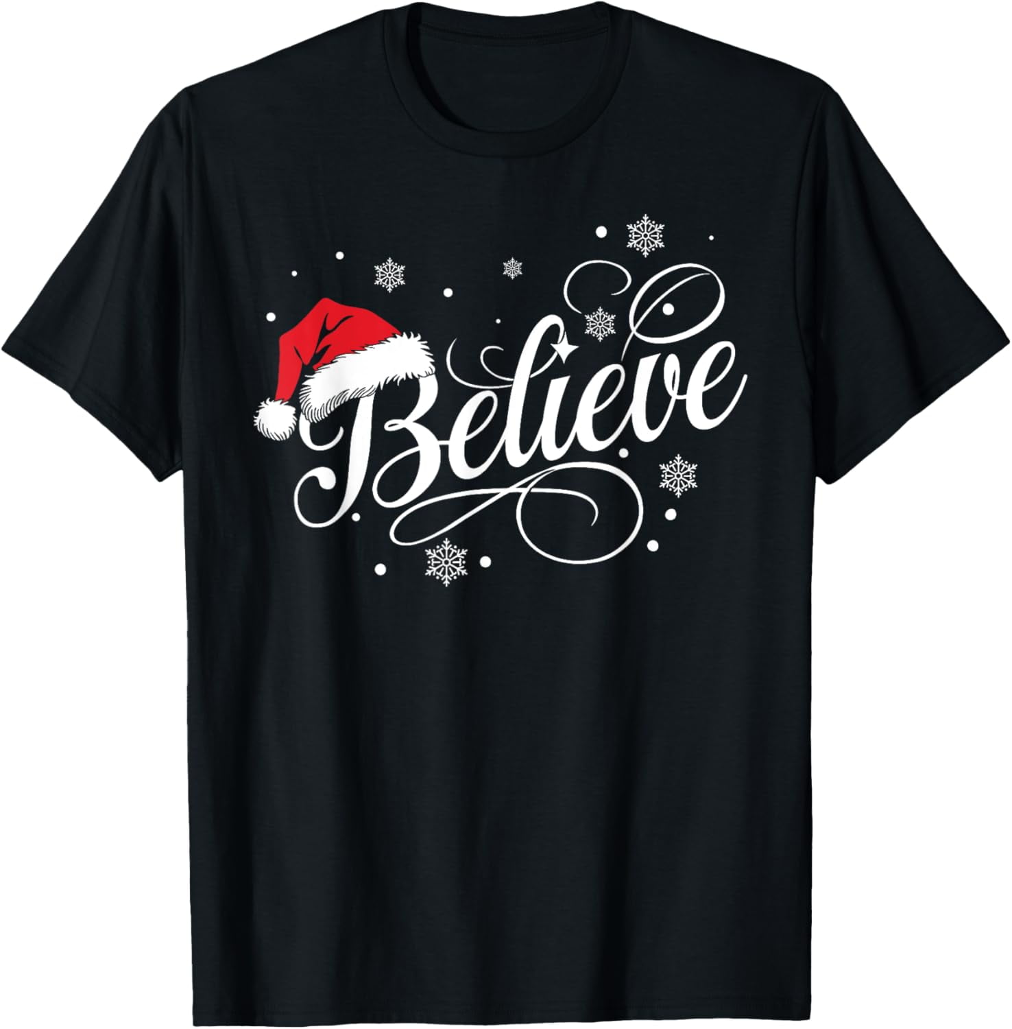 Christmas Believe In Santa Clause Family Matching Women Kids T-Shirt ...