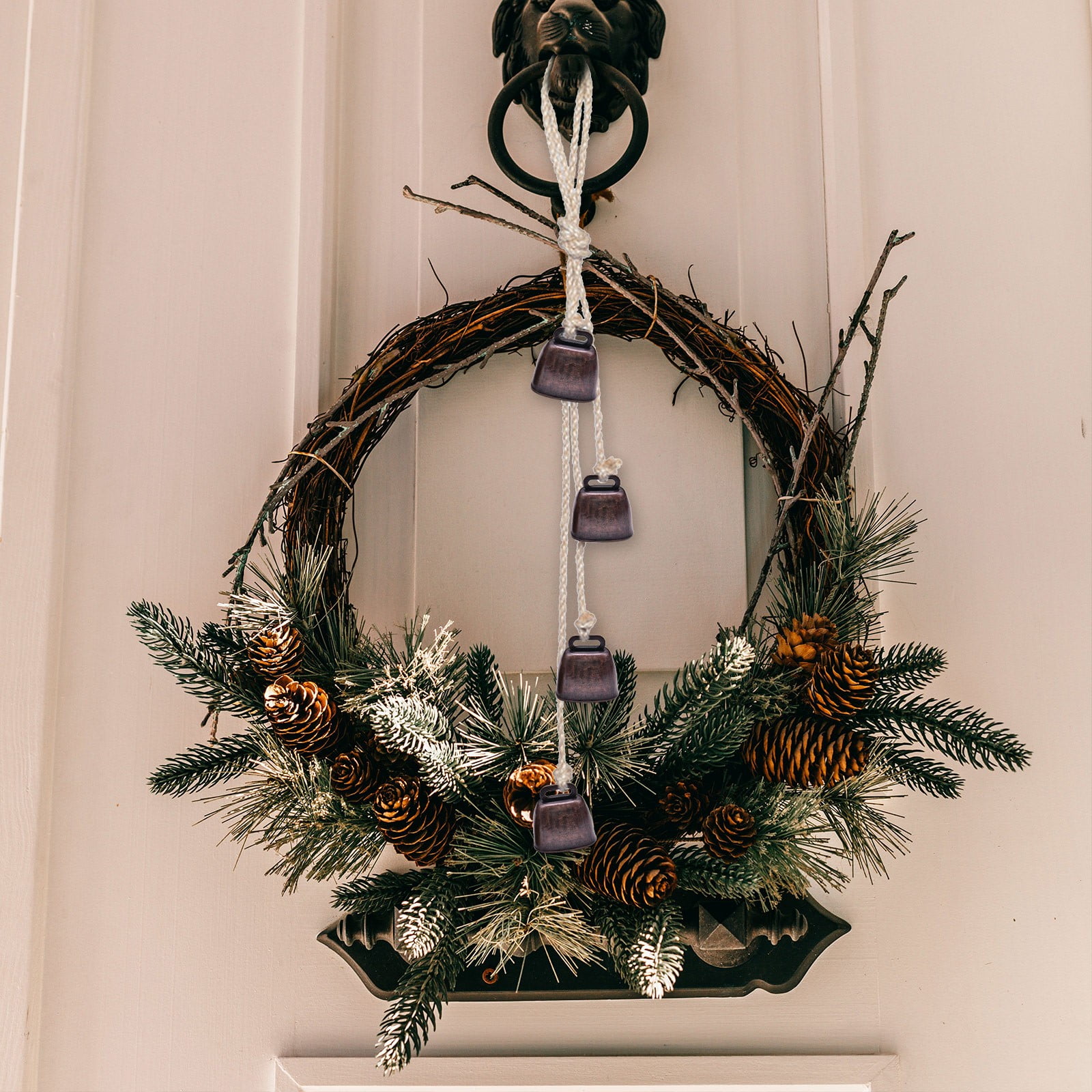 Christmas Bell Brass Cow Shabby Style Metal Hanging Giant Cow Bells ...