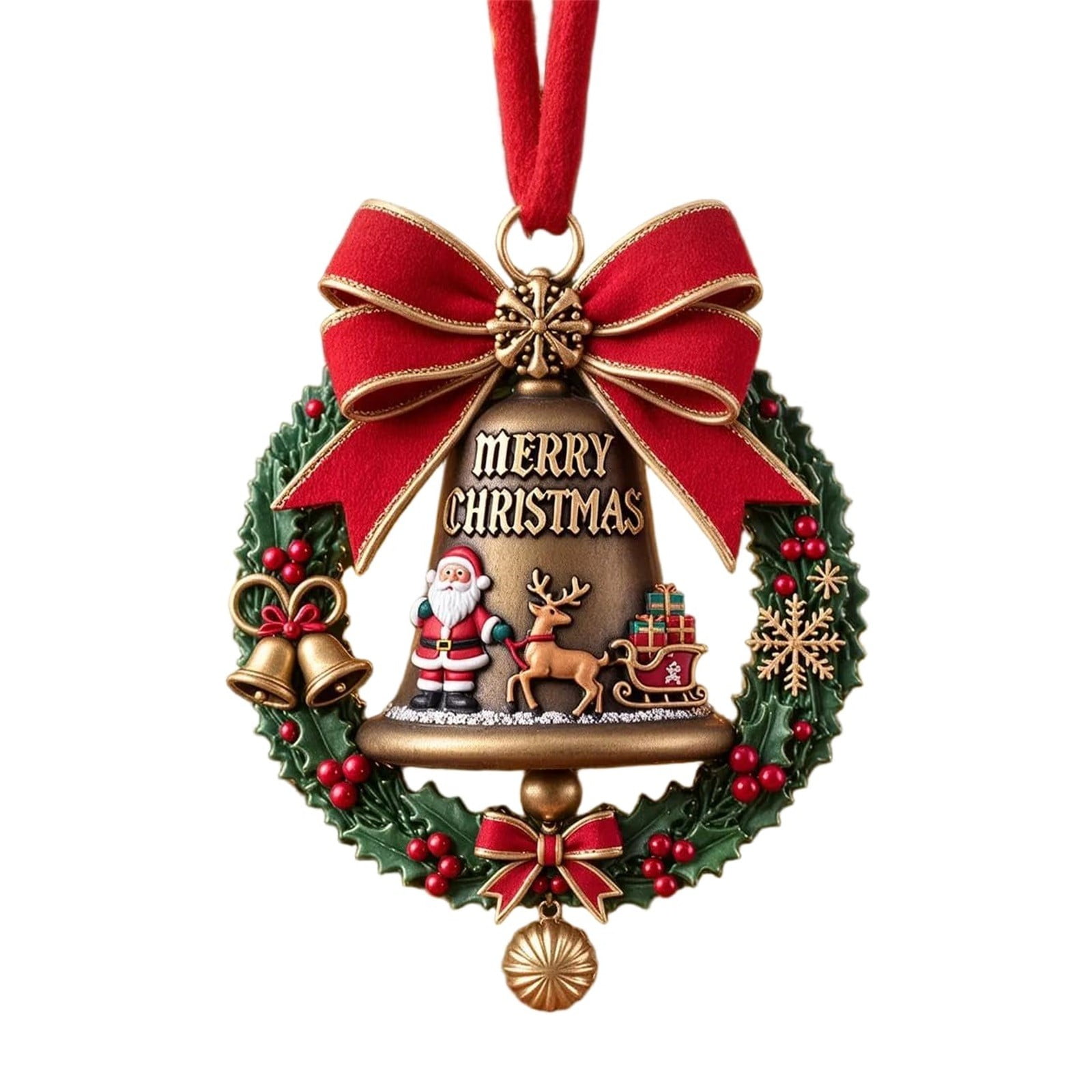 Christmas Bell Ornamen, Christmas Keepsake Pendant,Bow Ornament ...