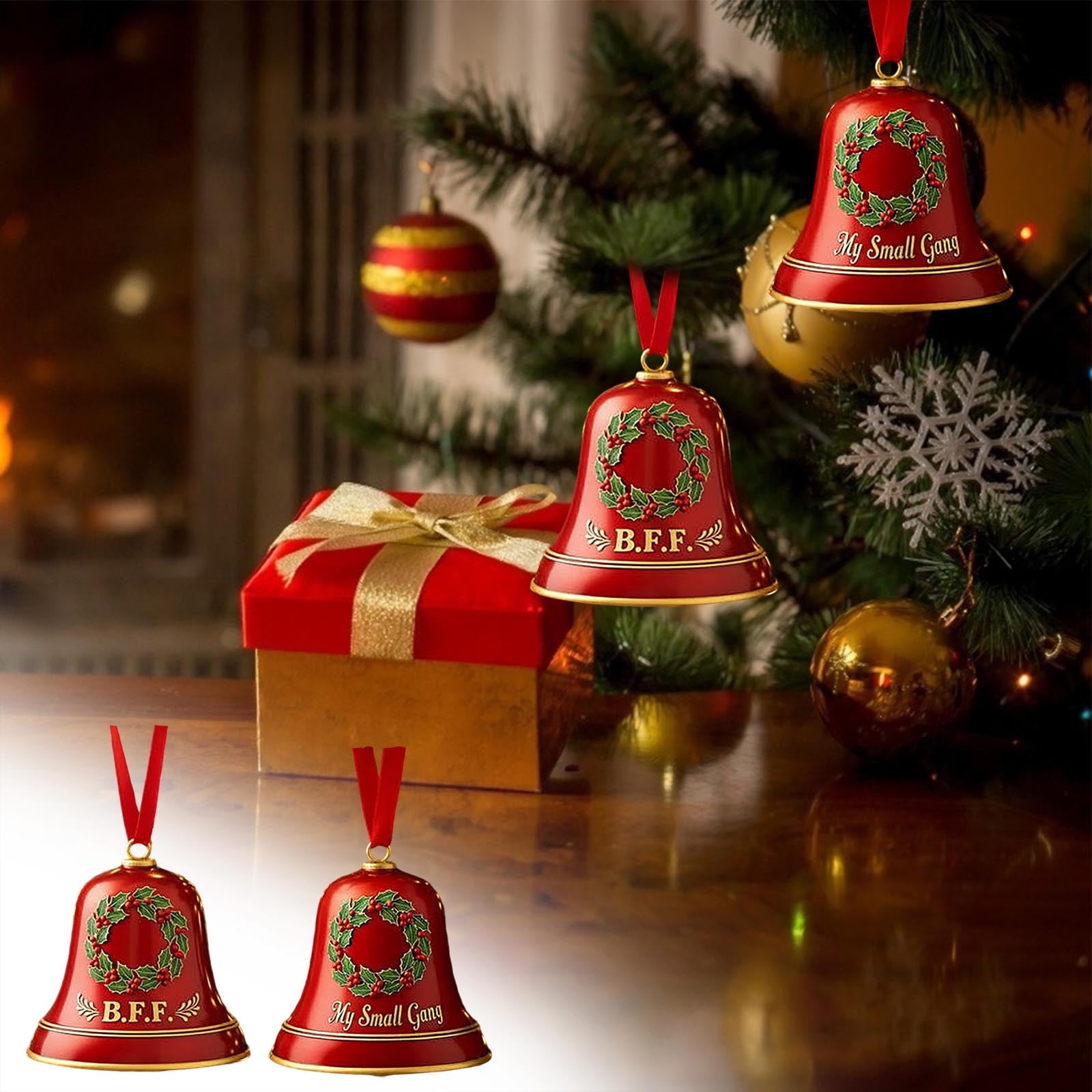 Christmas Bell Ornament under $5! Yannianjz Christmas Bells Ornament 2D ...